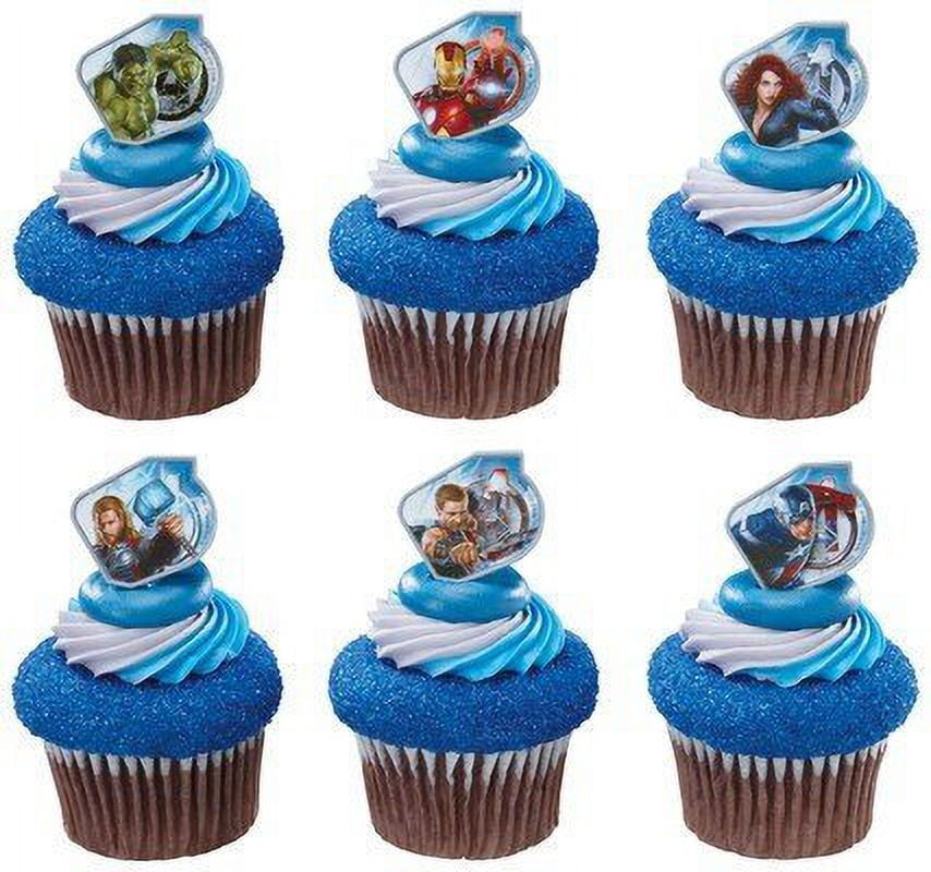 Marvel Avengers Superhero Rings Party Cake Rings Or Cupcake Toppers Toy ...