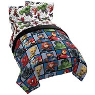 Marvel Avengers Blue Circle 4-Piece Twin Bed Set, 100% Microfiber, Blue ...