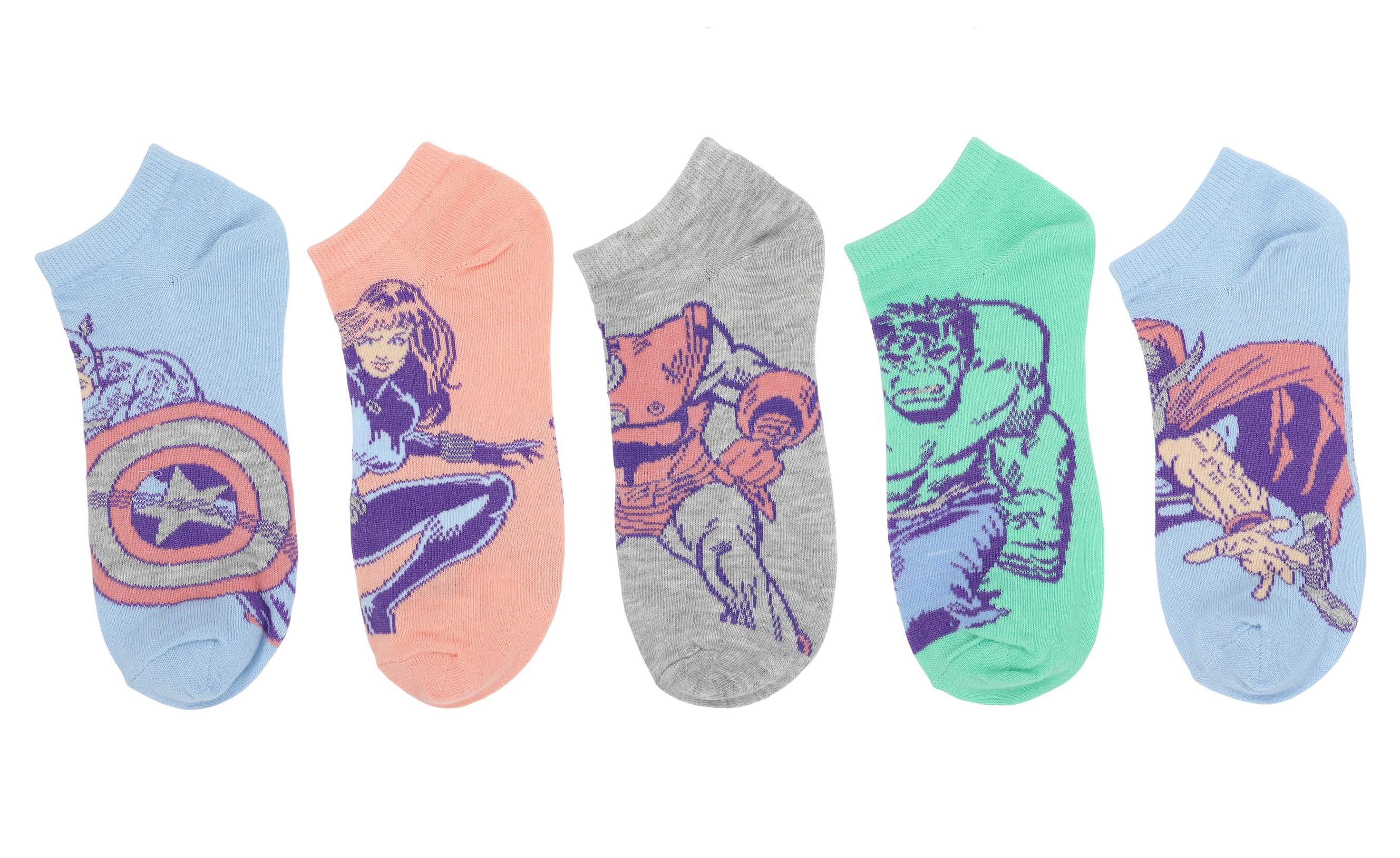 Marvel Avengers Superheroes 5-Pair Women's Ankle Socks - Walmart.com