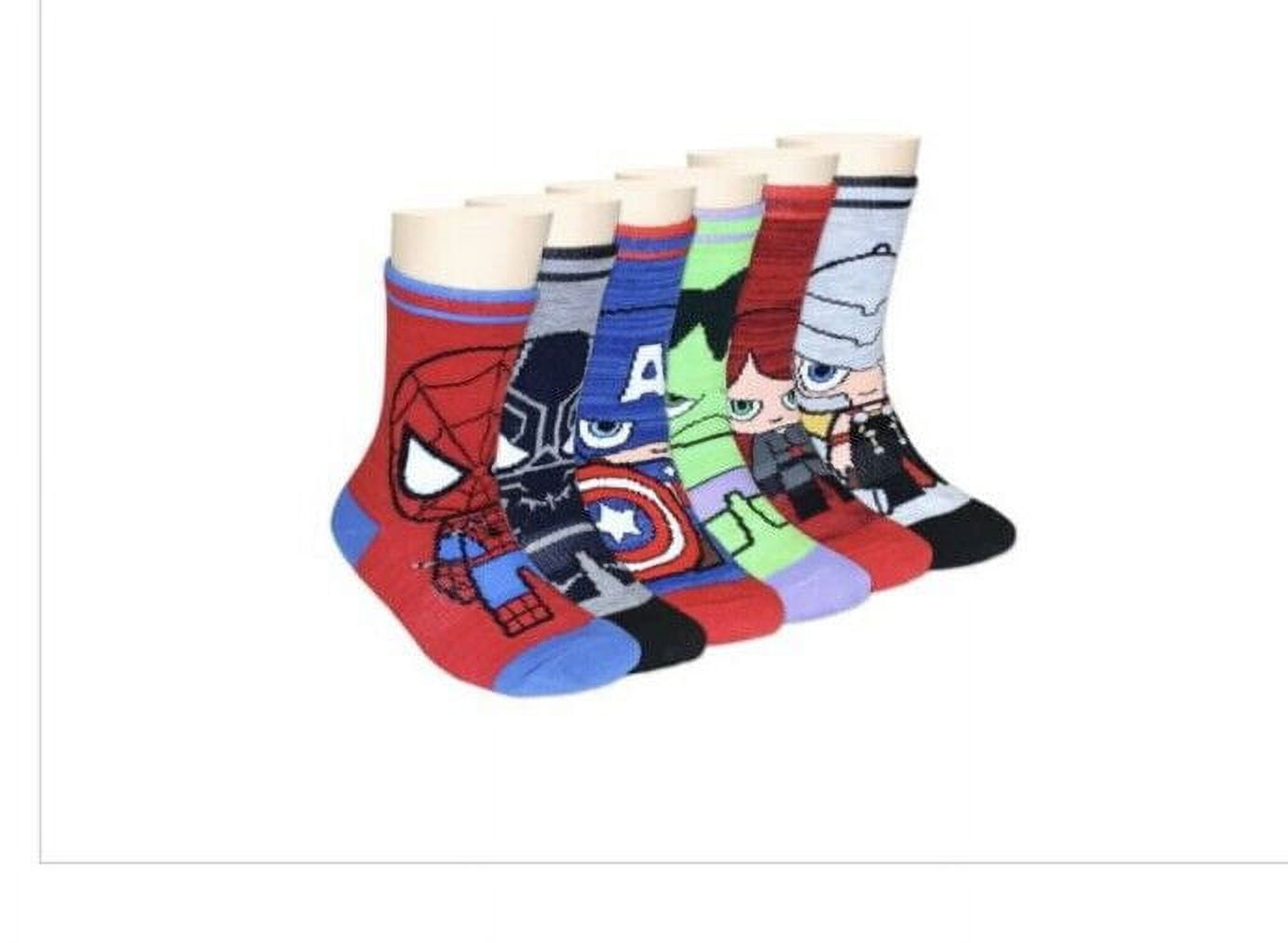 Marvel Avengers Superheroes: Hulk & Spiderman Crew Socks for Kids, 6 ...