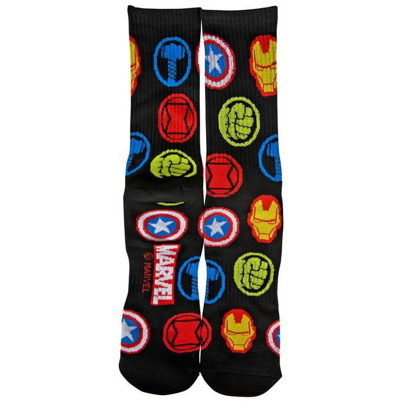 Marvel Avengers Symbols Crew Socks - Walmart.com