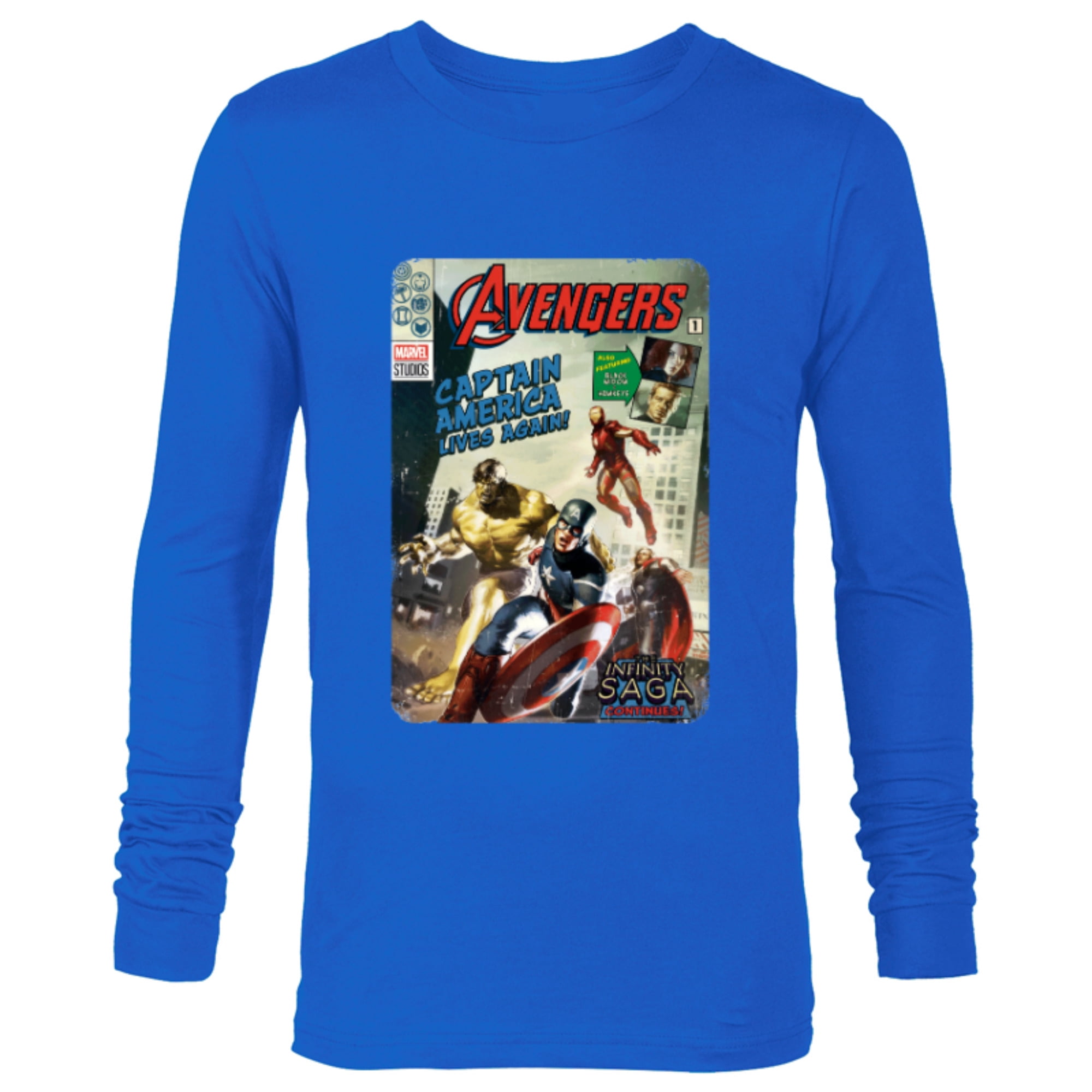 Marvel Avengers The Infinity Saga Retro Comic Cover - Long Sleeve T ...