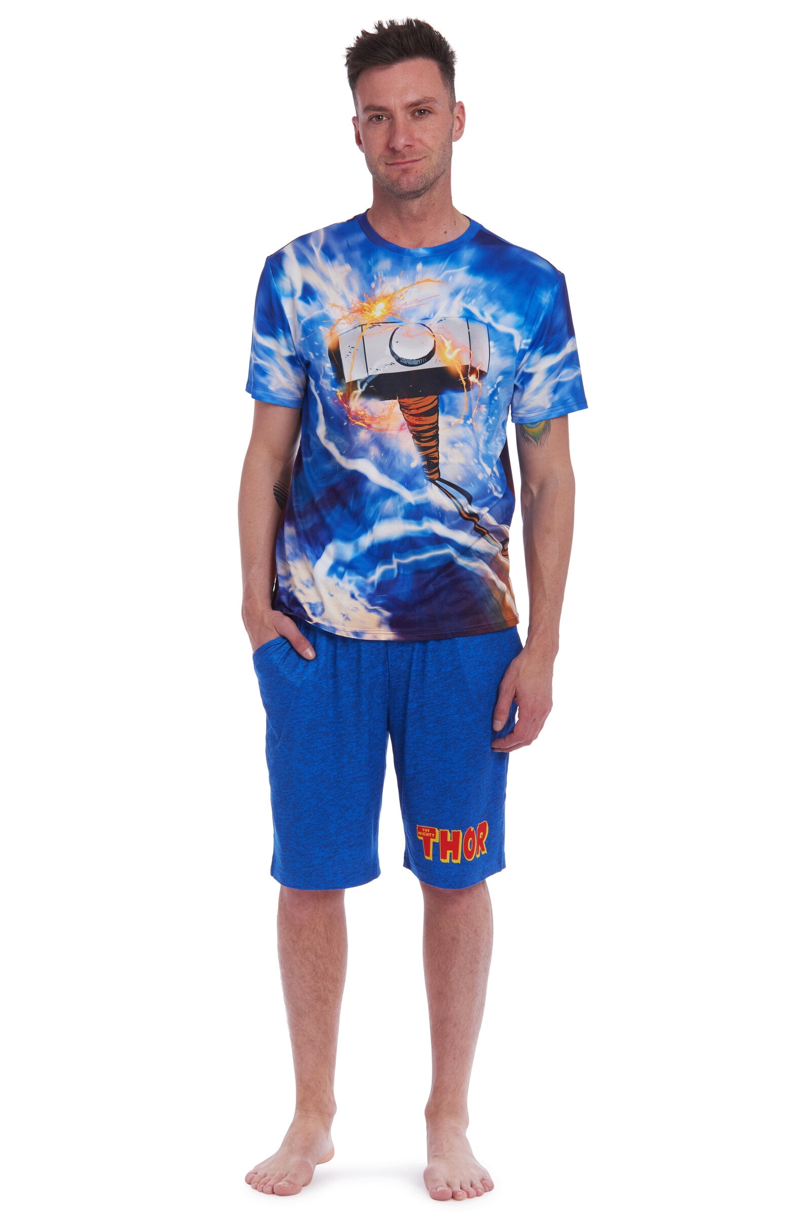 Marvel Avengers Thor Pajama Shirt and Shorts Sleep Set Adult - Walmart.com