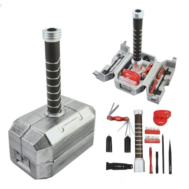 Marvel Avengers Thor's Hammer 30-Piece Tool Set | Mjolnir Toolbox All ...