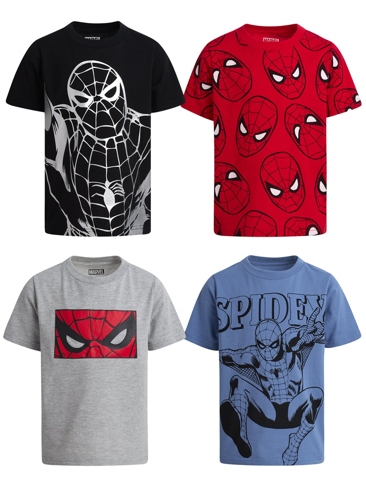 Marvel Avengers Toddler Boys Spider-Man T-Shirts - 4 Pack Vibrant ...