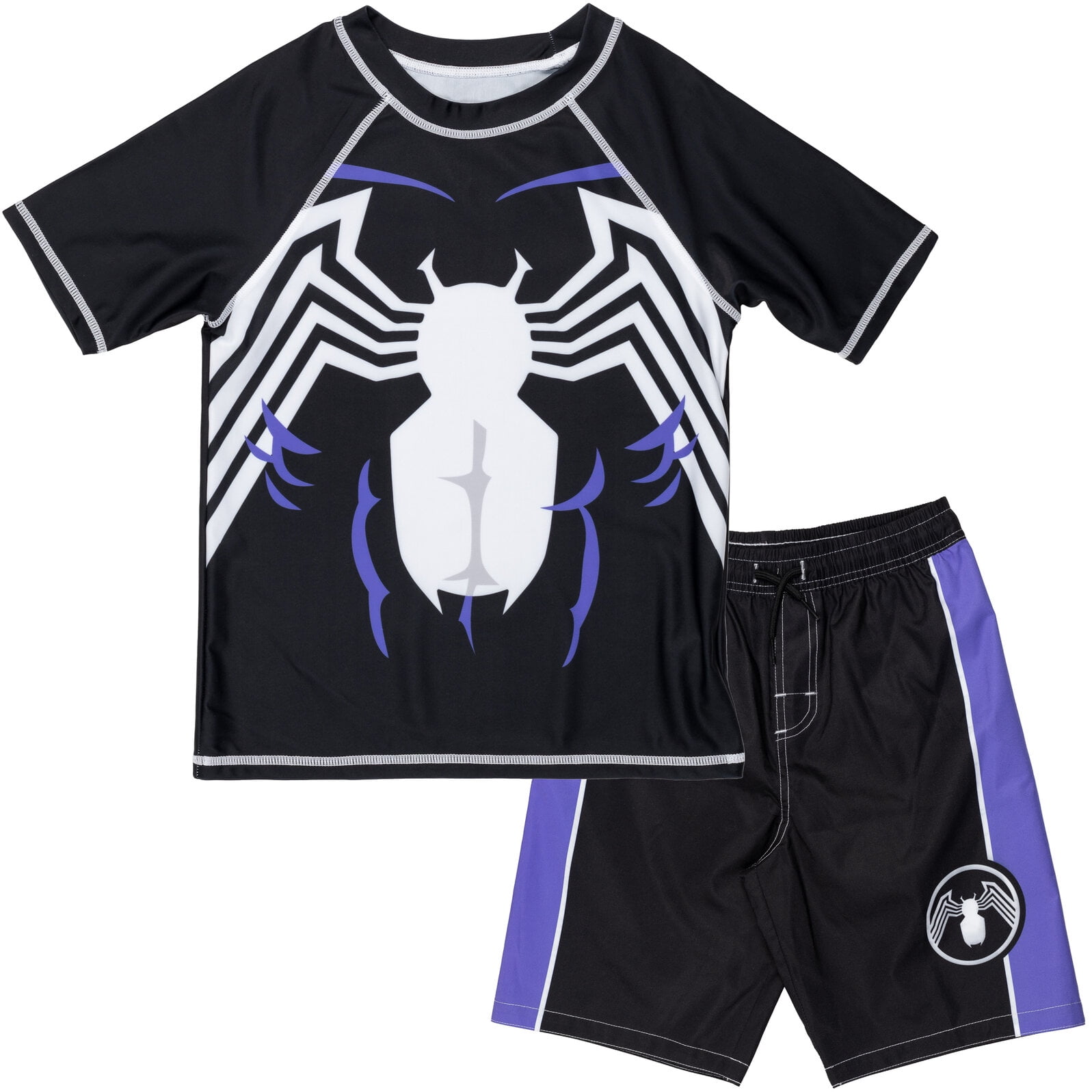Marvel Avengers Venom Little Boys Rash Guard and Swim Trunks Outfit Set ...