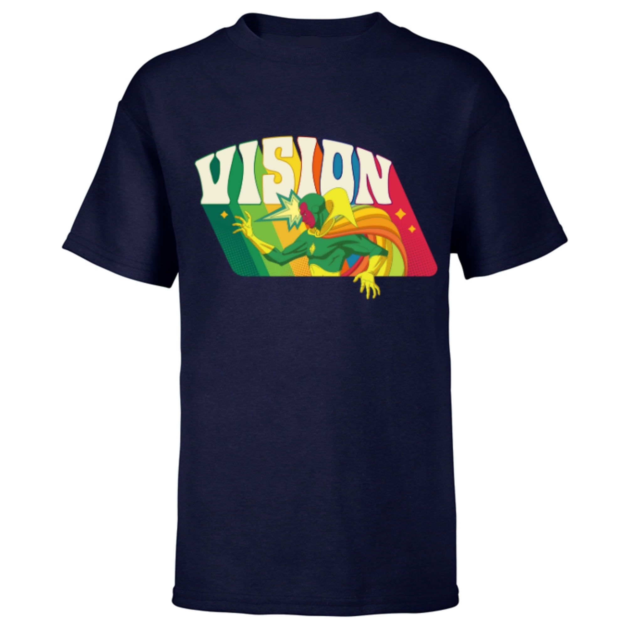 Marvel Avengers Vision Solar Gem Rainbow Comic Retro - Short Sleeve T ...