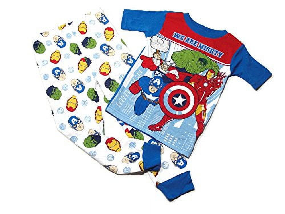 Marvel Avengers We are Mighty Boy's Cotton Pajama Set, Hulk, Thor ...