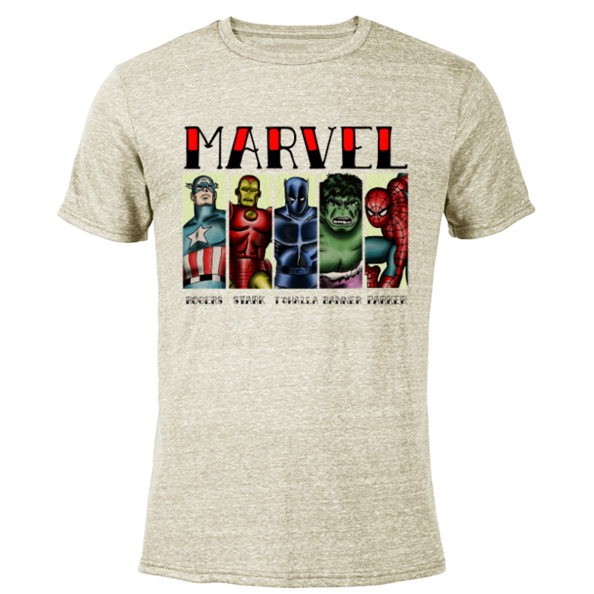 Marvel Avengers and Spider-Man Super Hero Real Names Retro - Short ...