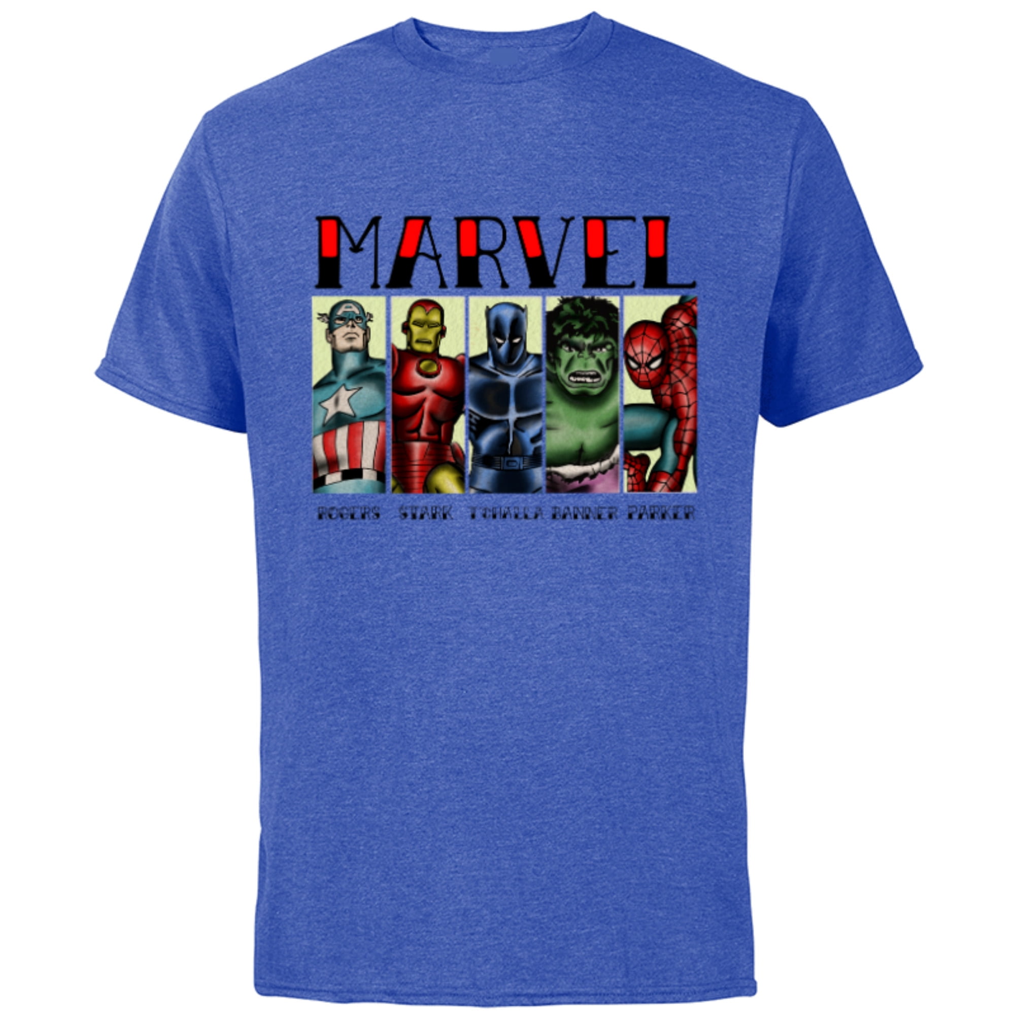 Marvel Avengers and Spider-Man Super Hero Real Names Retro - Short ...