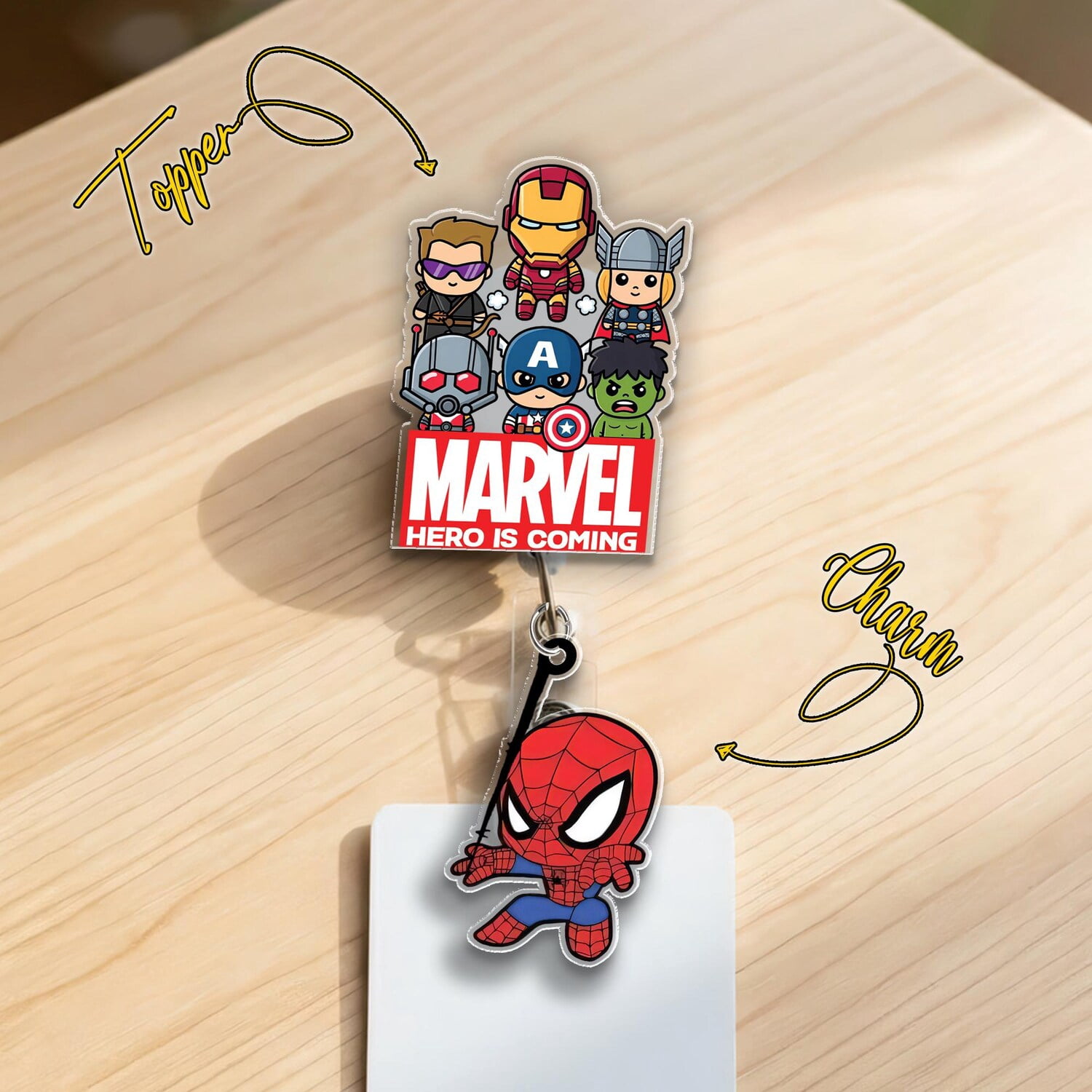Marvel Badge Reel, Retractable ID Holder, Cute Superhero Badge Clip ...