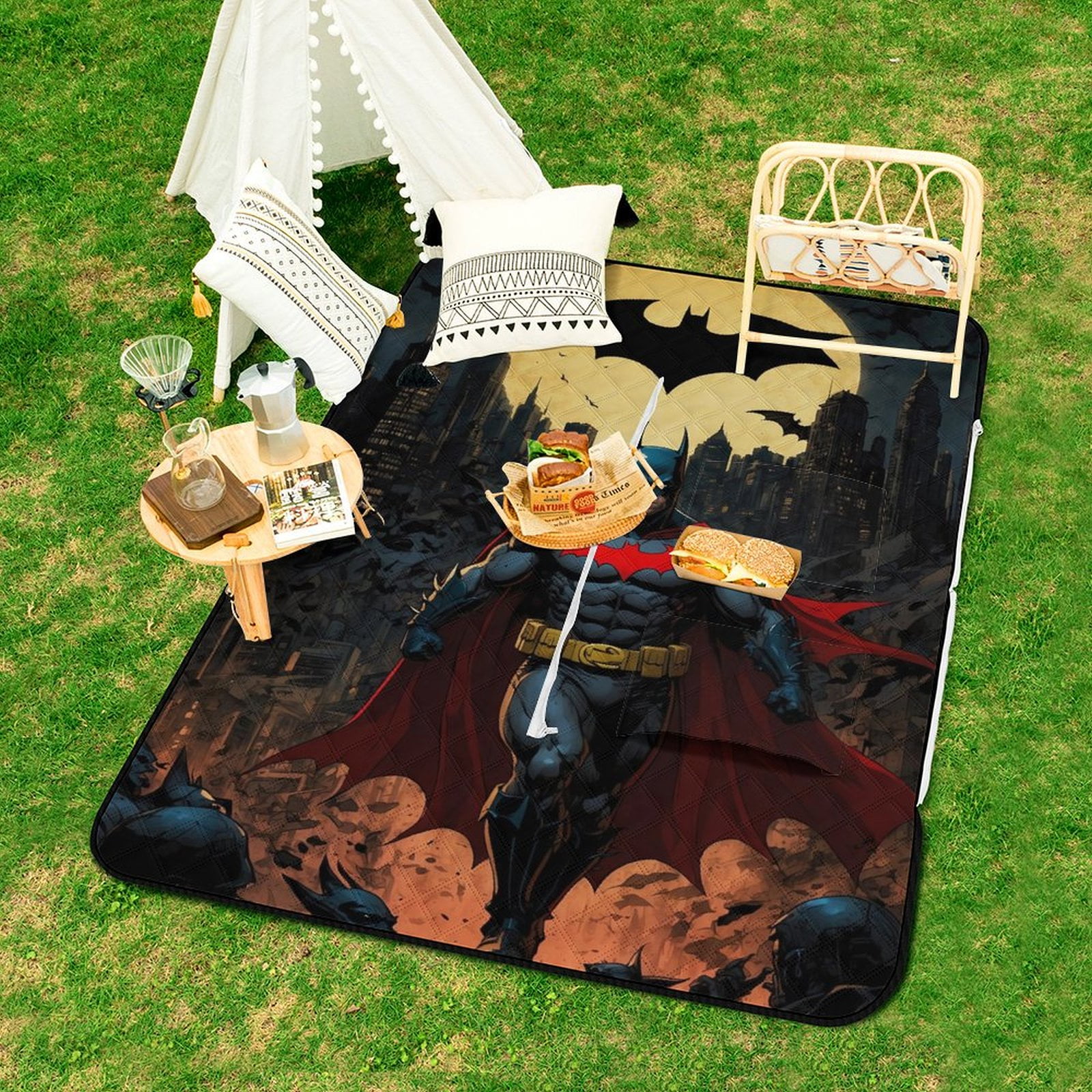 Marvel-Batman Extra Large Picnic Outdoor Blanket,59 x 39 Waterproof ...