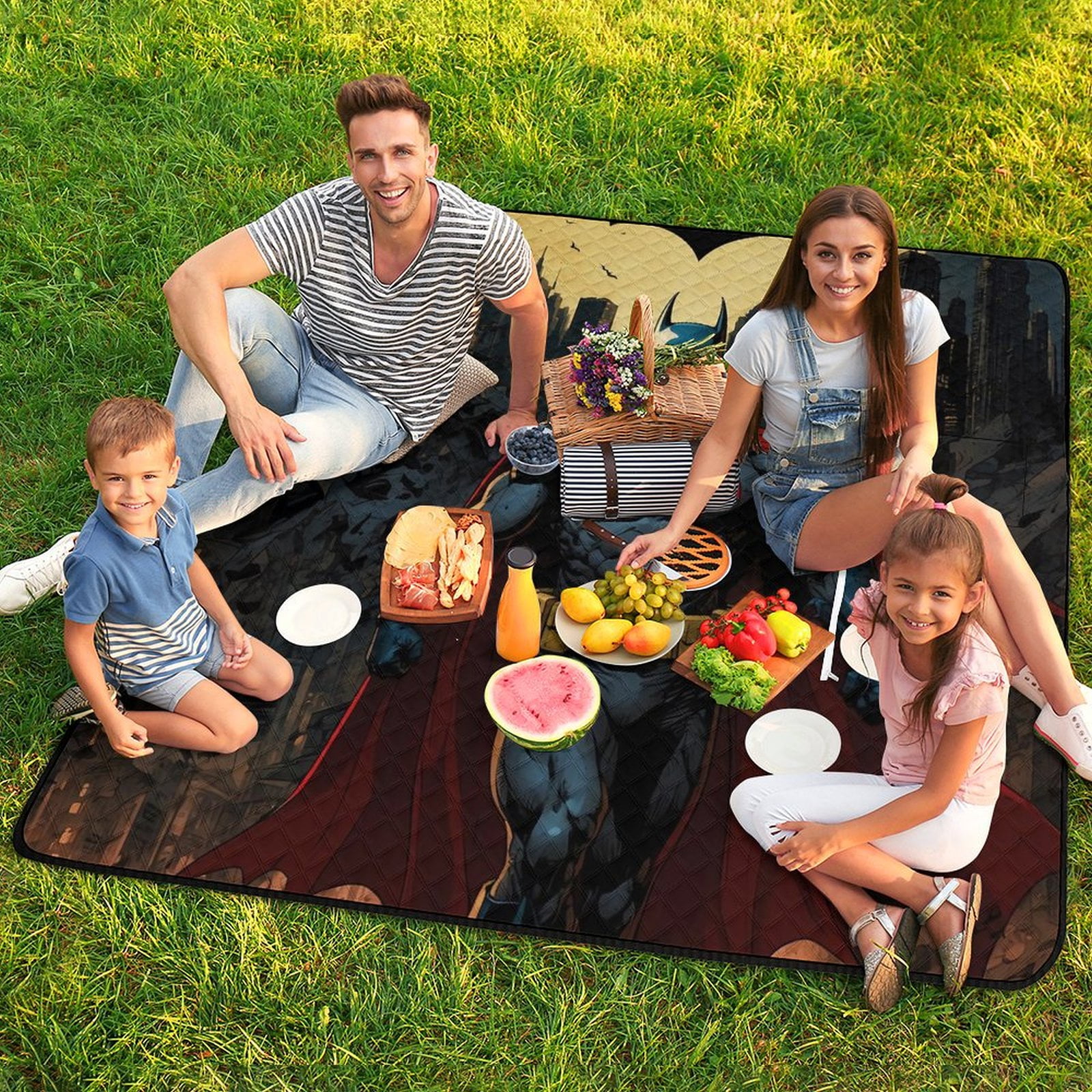 Marvel-Batman Extra Large Picnic Outdoor Blanket,78 x 78 Waterproof ...