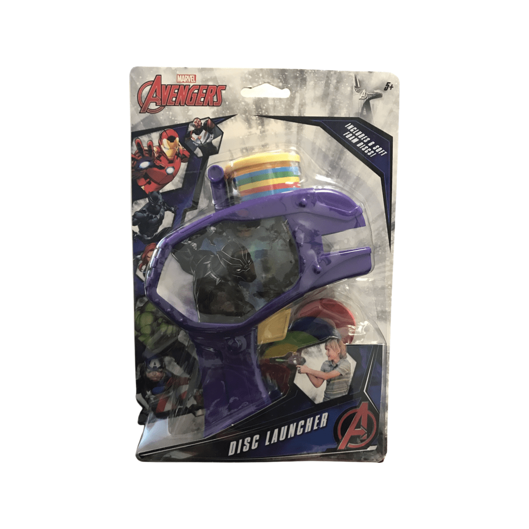 Marvel Black Panther 1 Disc Launcher With 6 Soft Safe Foam Discs ...