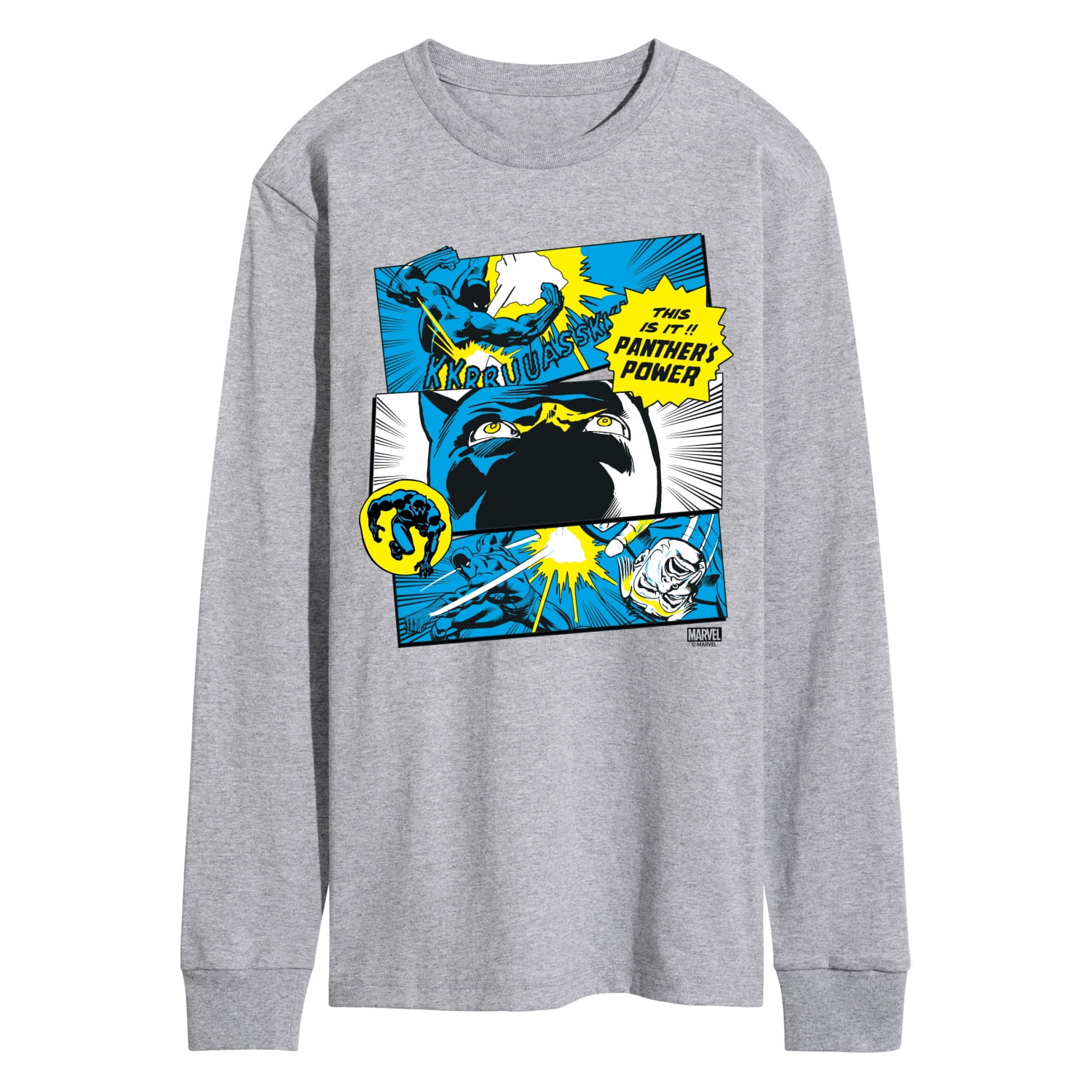 Marvel Black Panther - Comic Panels - Men's Long Sleeve Graphic T-Shirt ...