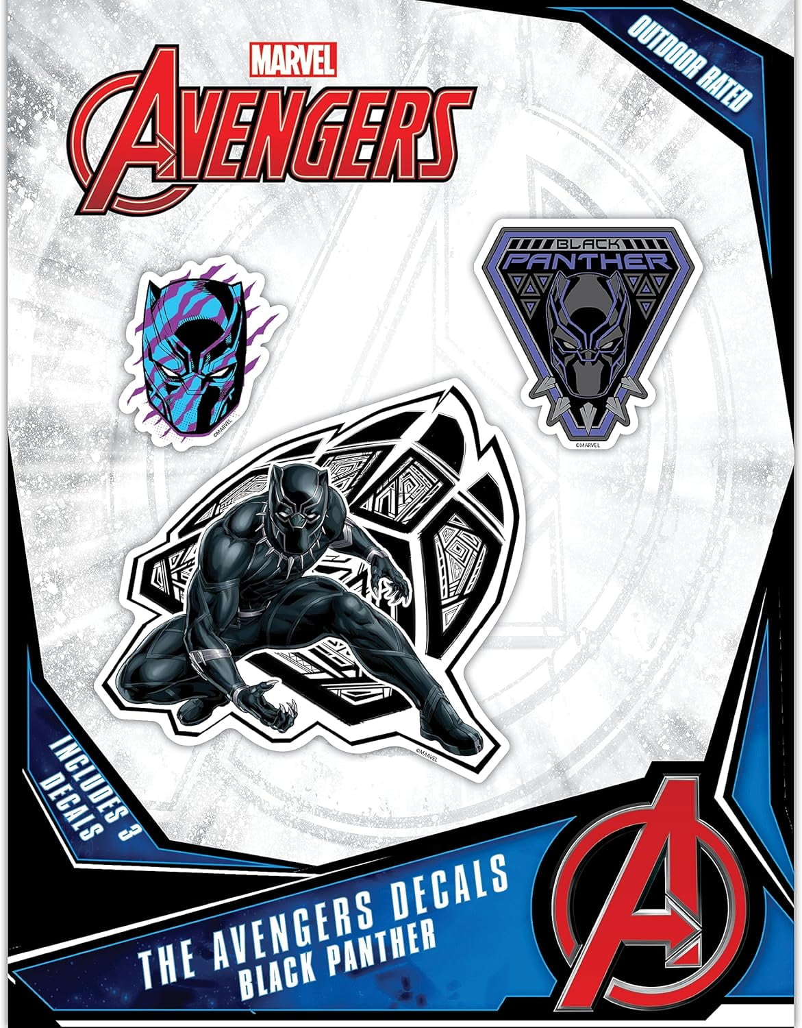 Marvel Black Panther Decals - Set of 3 Vinyl Stickers for Bike Helmet ...