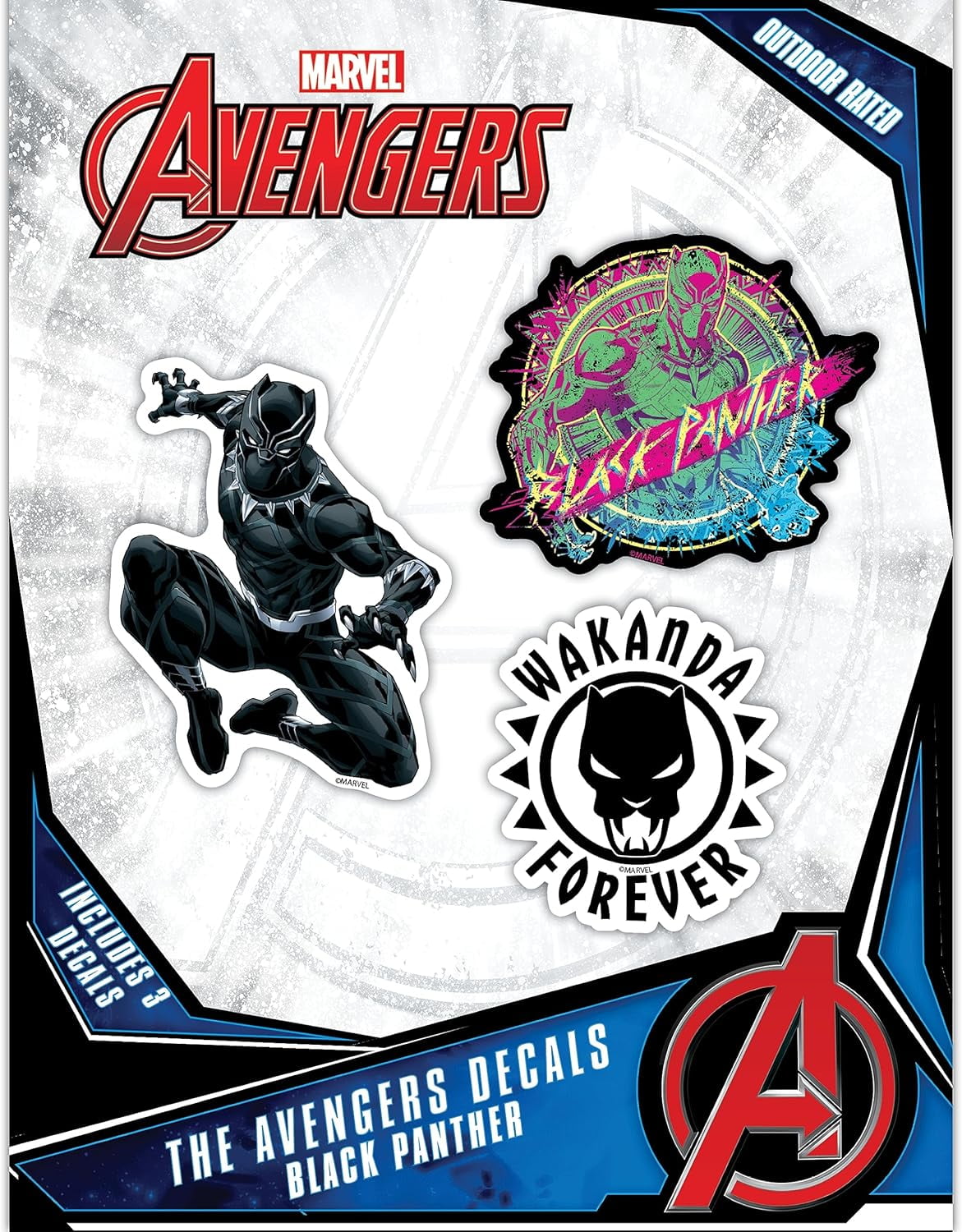 Marvel Black Panther Decals - Set of 3 Vinyl Stickers for Laptop Water ...