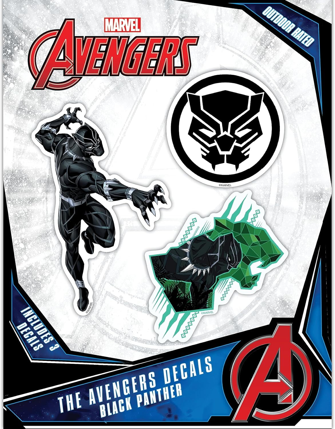 Marvel Black Panther Decals - Set of 3 Vinyl Stickers for Water Bottle ...