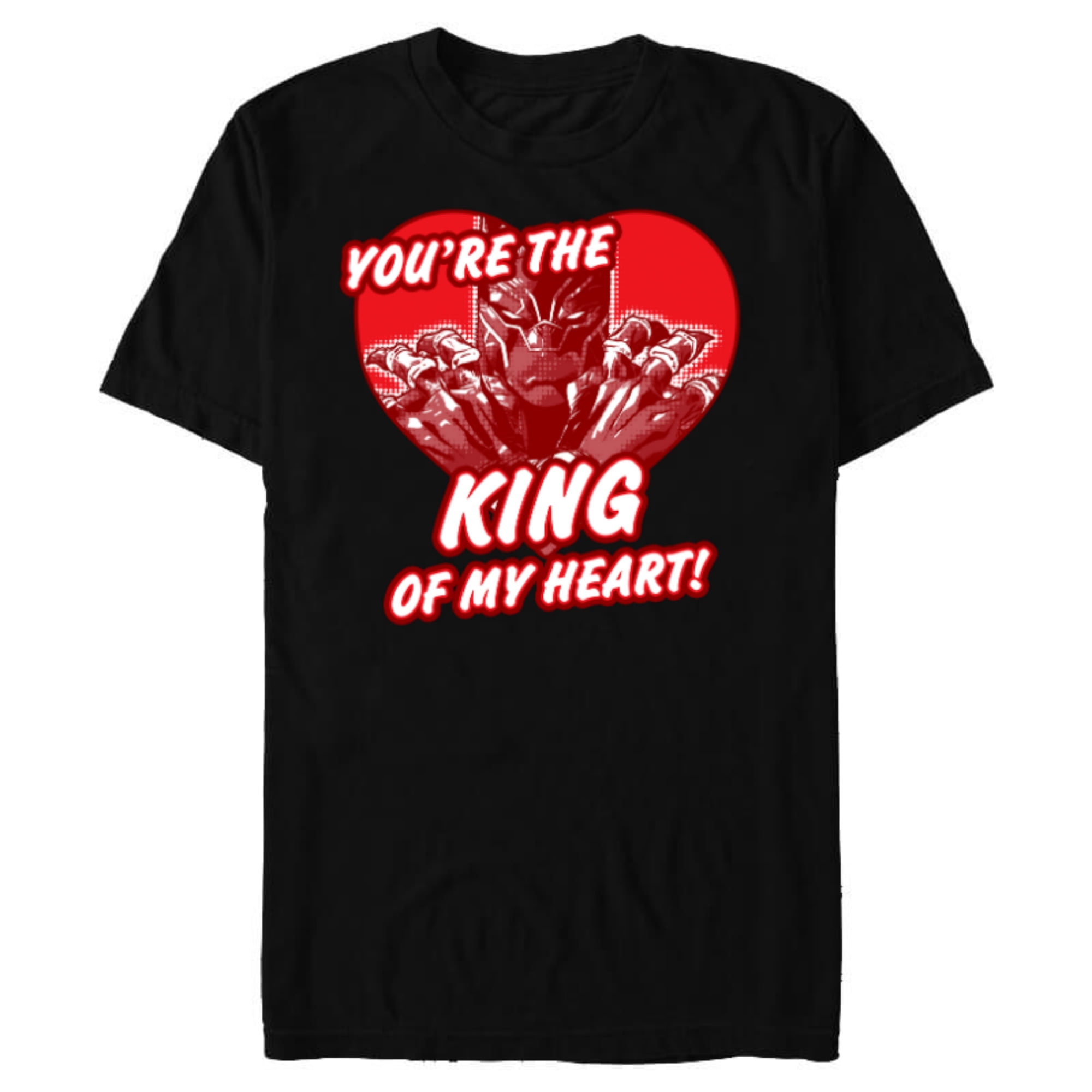 Marvel Black Panther King Valentine's Day Heart - Short Sleeve Blended ...