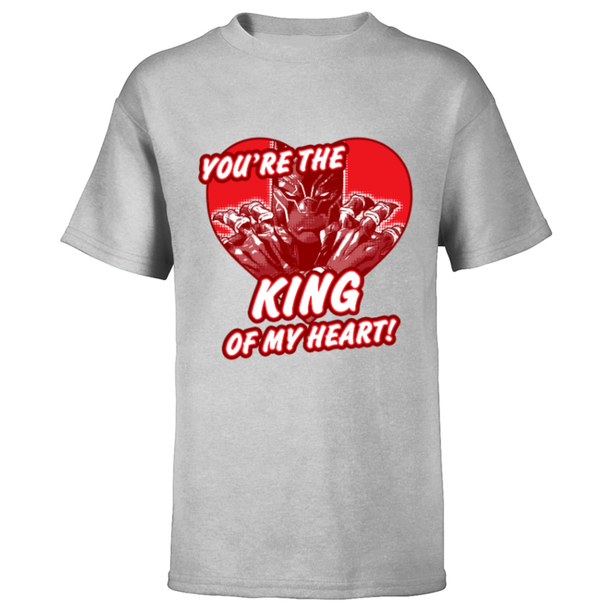 Marvel Black Panther King Valentine's Day Heart - Short Sleeve T-Shirt ...
