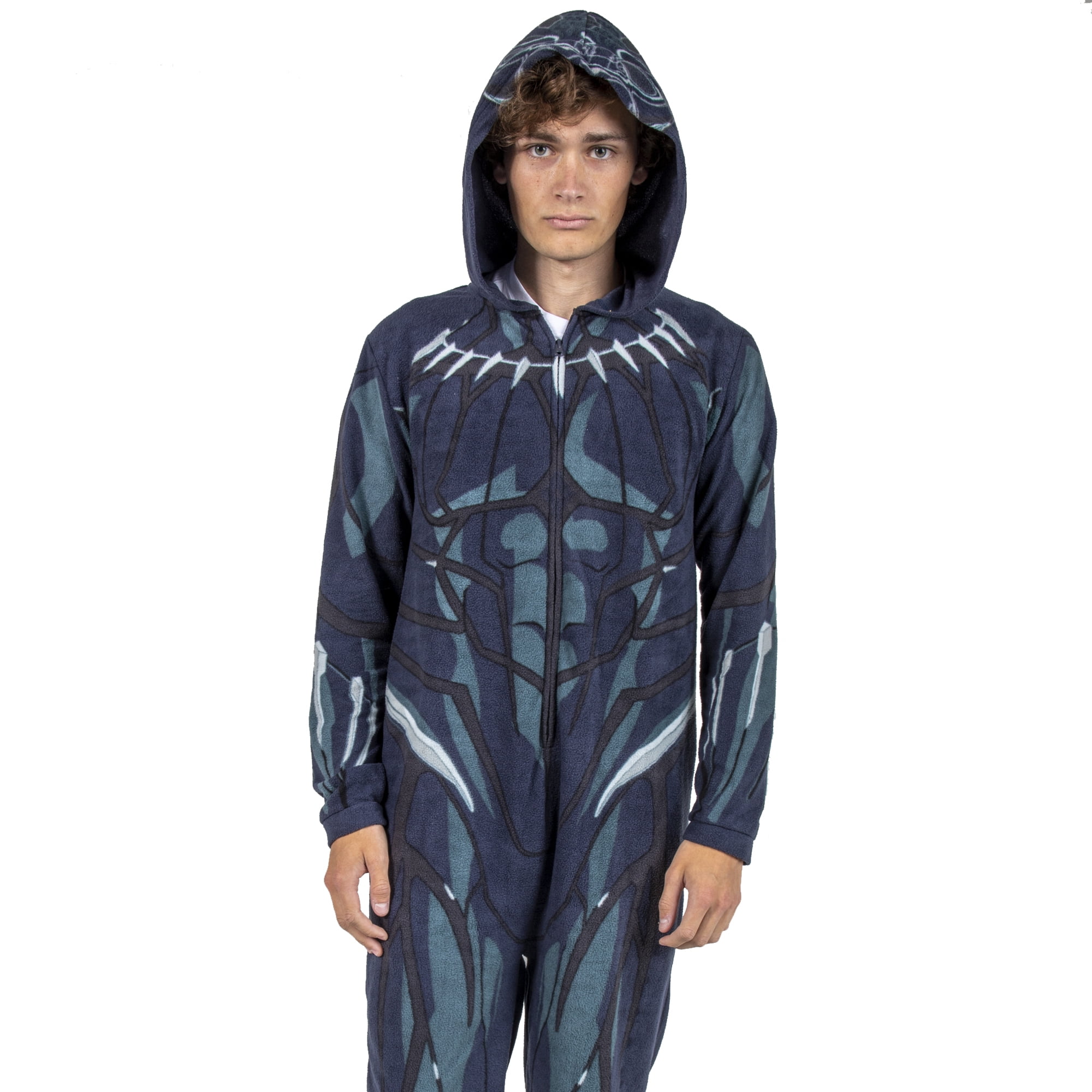 Marvel Black Panther Men's Hooded Union Suit With Leg Hem-Large ...