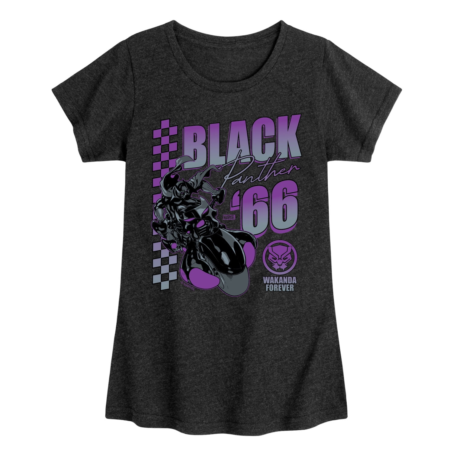 Marvel Black Panther - Motorcycle Racing - Girls Fitted Short Sleeve ...