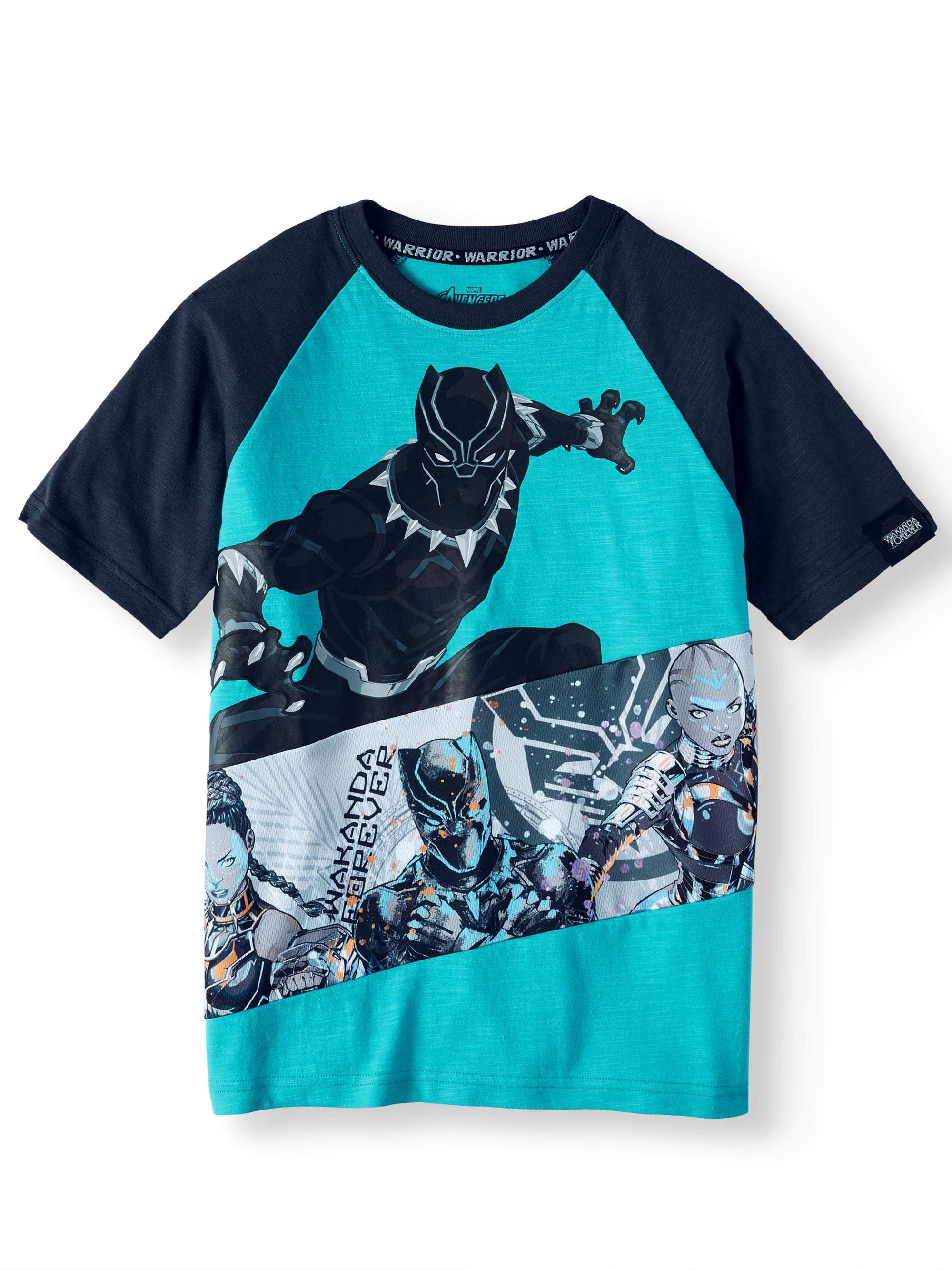 Marvel Black Panther Short Sleeve Raglan Tee (Little Boys & Big Boys ...