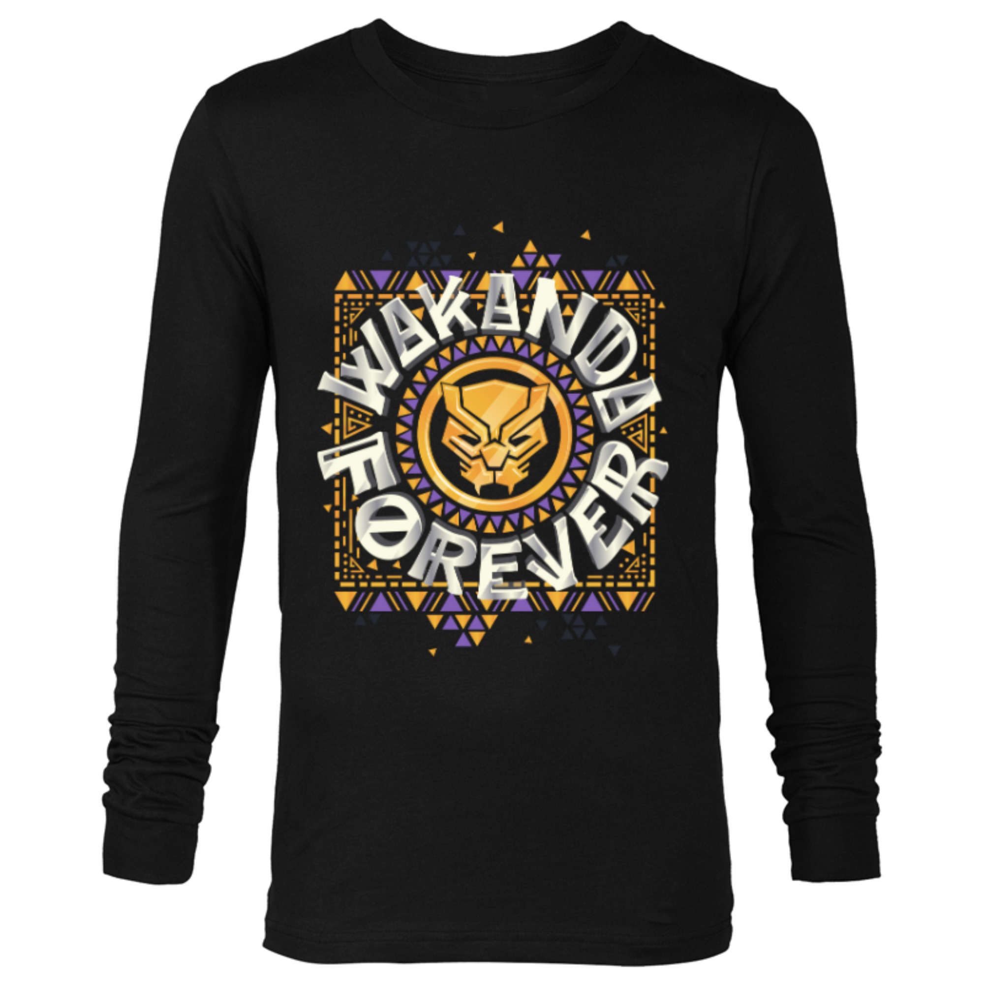 Marvel Black Panther Wakanda Forever Emblem - Long Sleeve T-Shirt for ...