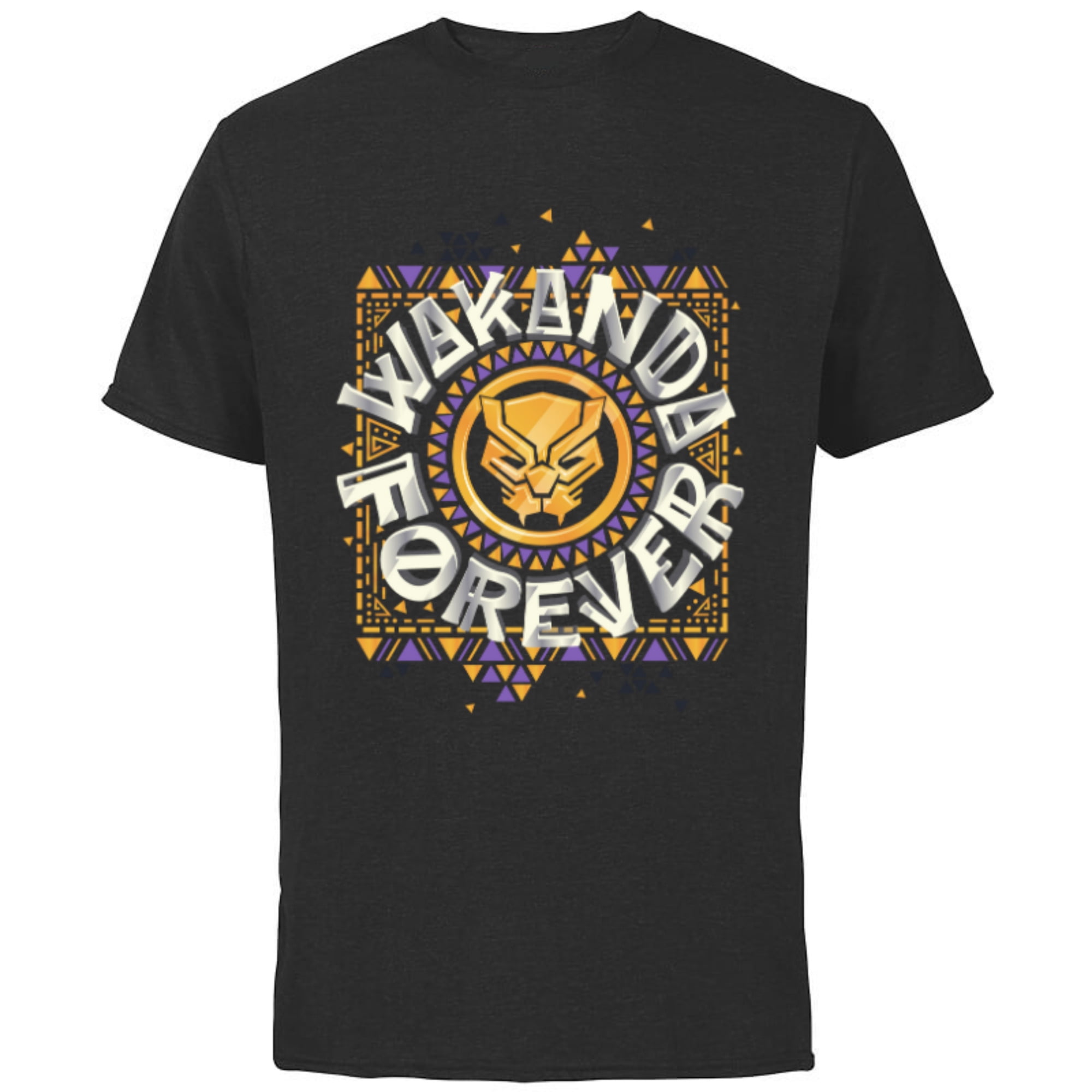 Marvel Black Panther Wakanda Forever Emblem - Short Sleeve Cotton T ...