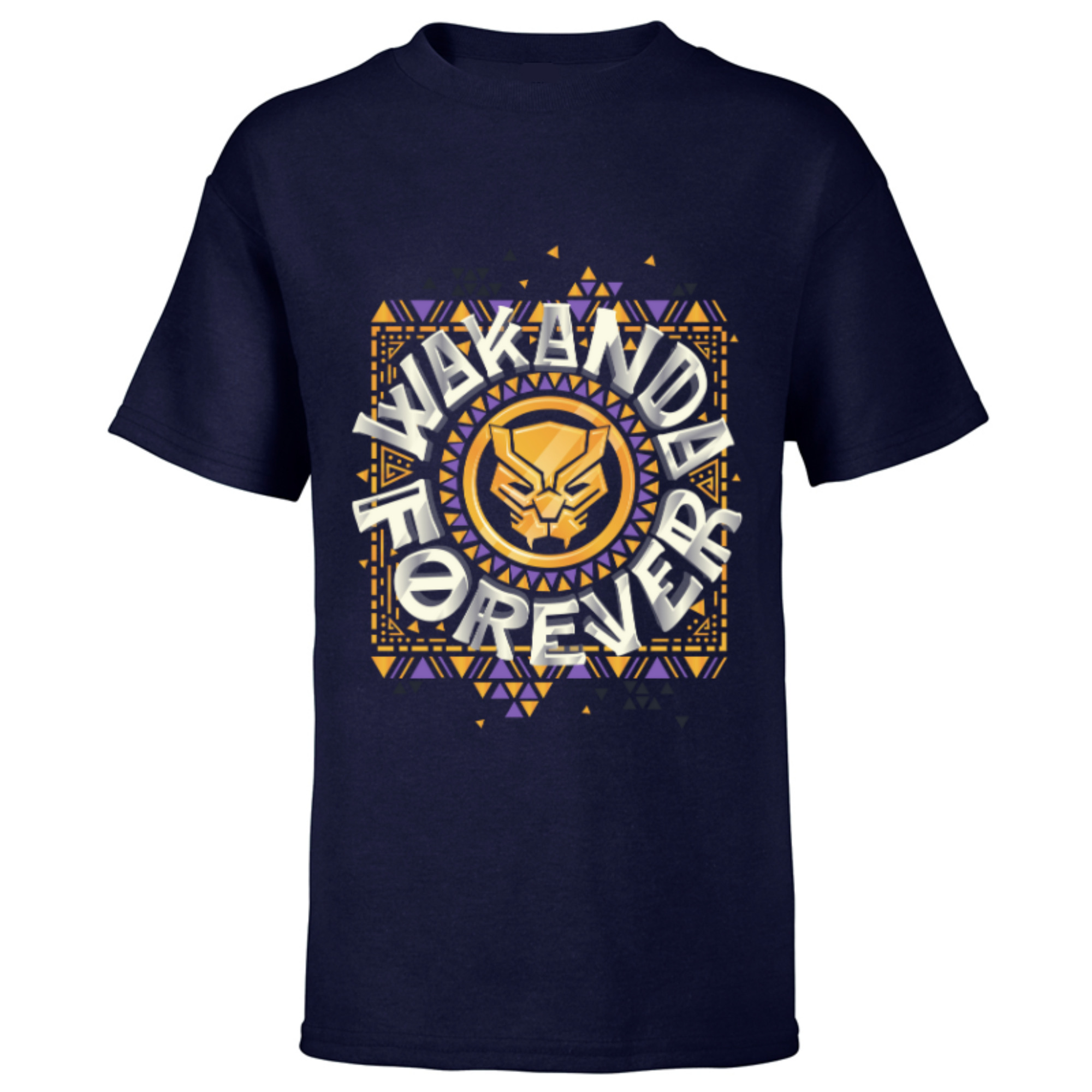 Marvel Black Panther Wakanda Forever Emblem - Short Sleeve T-Shirt for ...