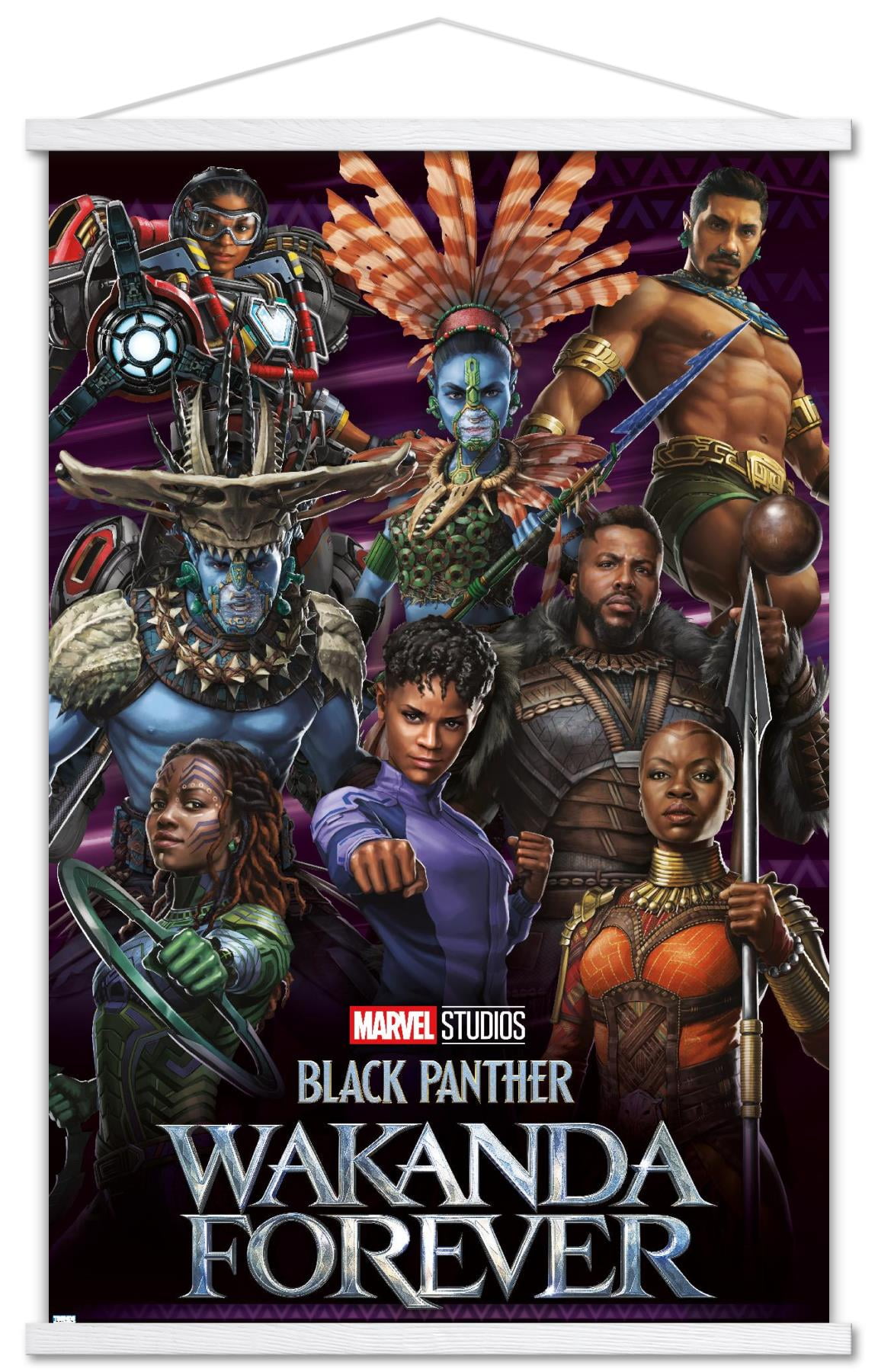 Marvel Black Panther: Wakanda Forever - Group Wall Poster with Magnetic ...