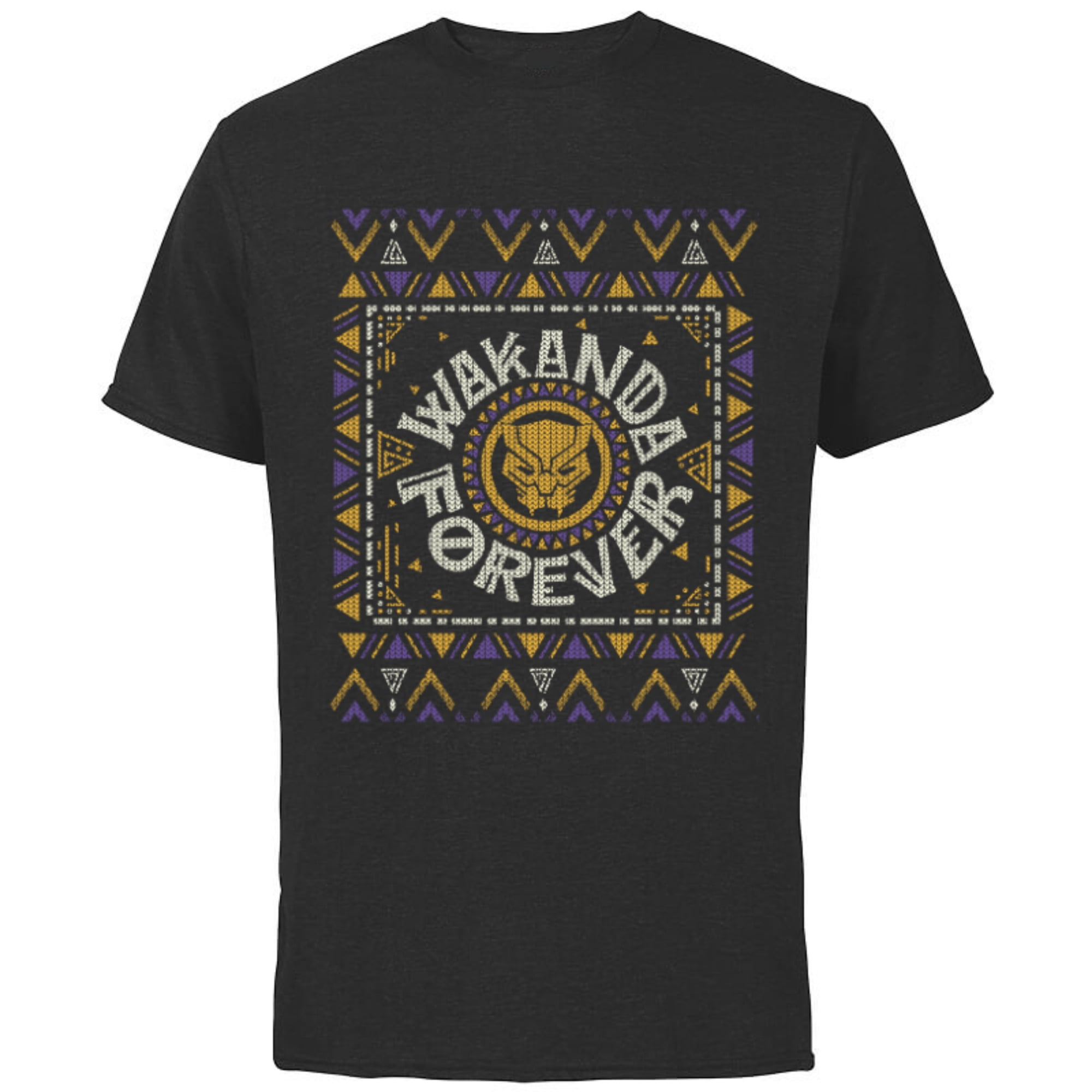 Marvel Black Panther Wakanda Forever Holiday Sweater - Short Sleeve ...