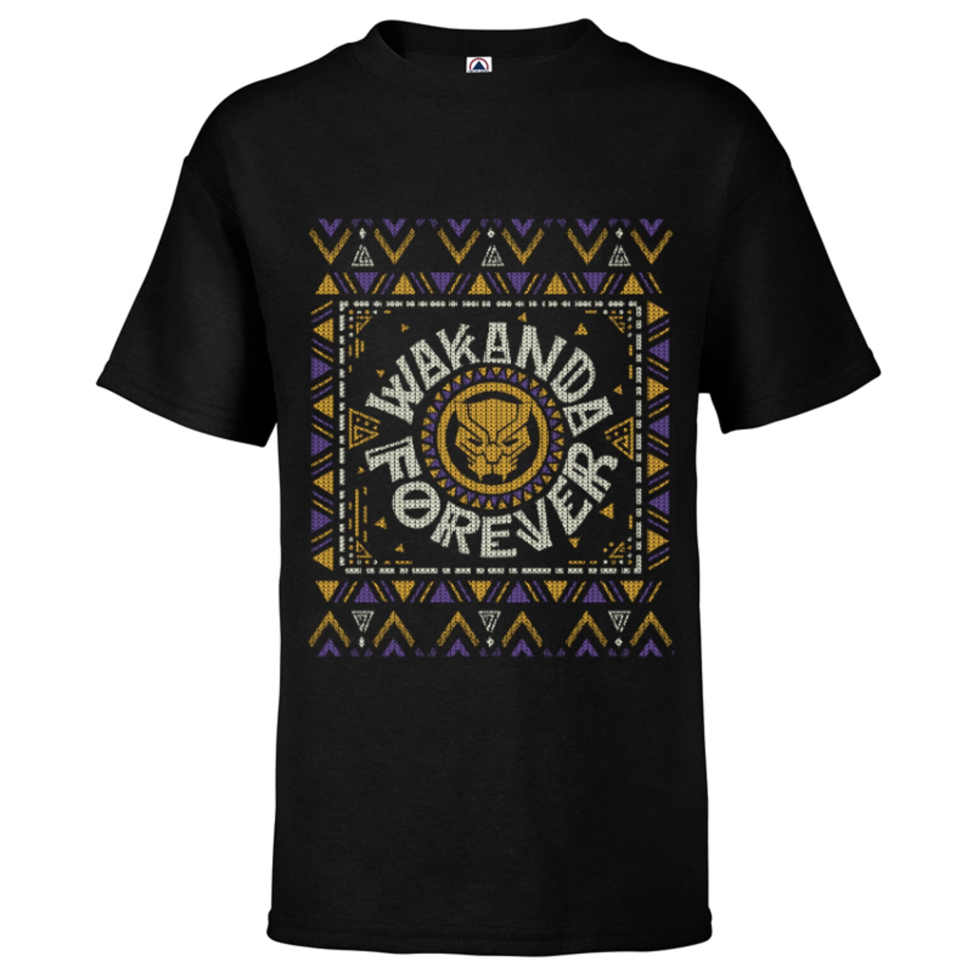 Marvel Black Panther Wakanda Forever Holiday Sweater - Short Sleeve T ...
