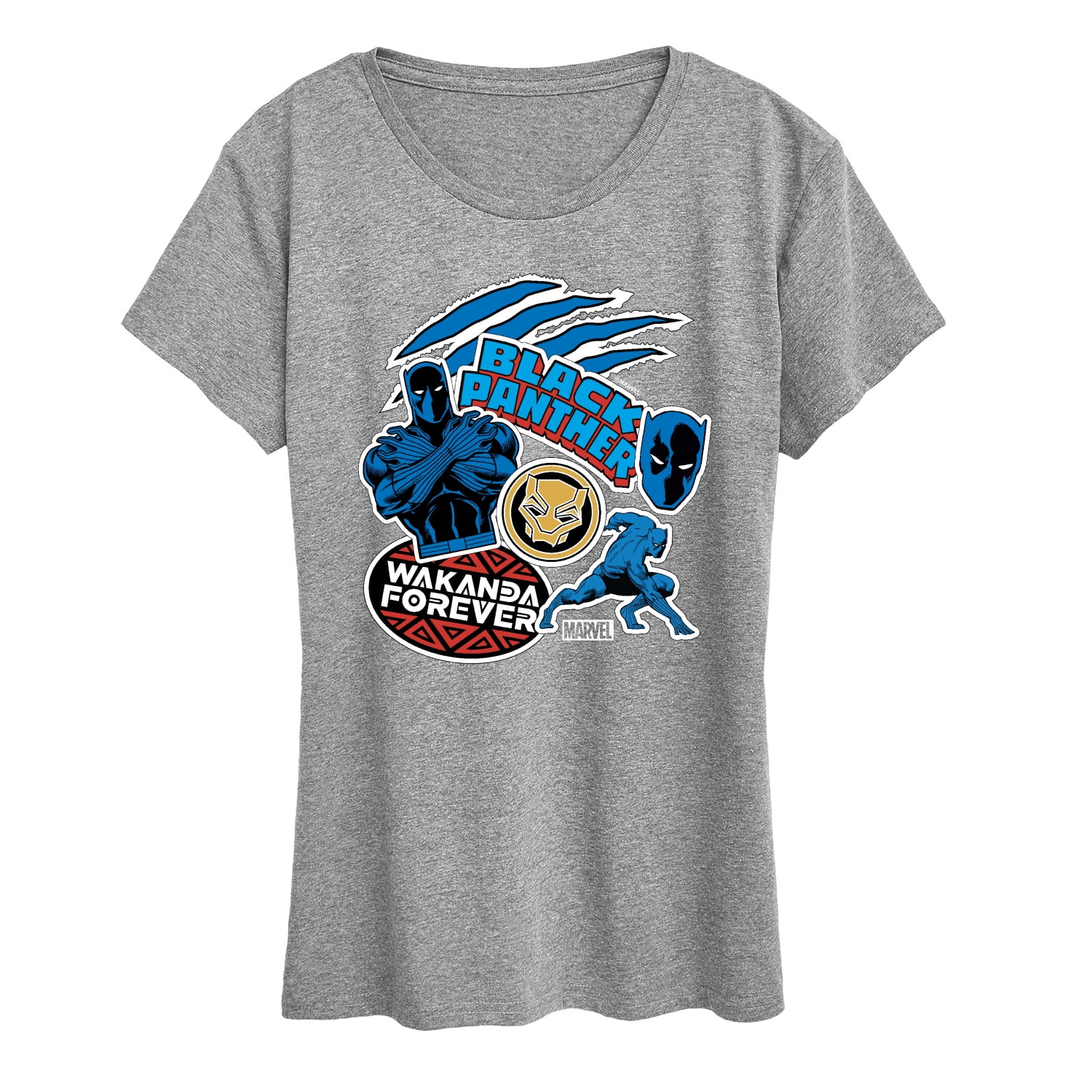 Marvel Black Panther - Wakanda Forever Stickers - Women's Short Sleeve ...