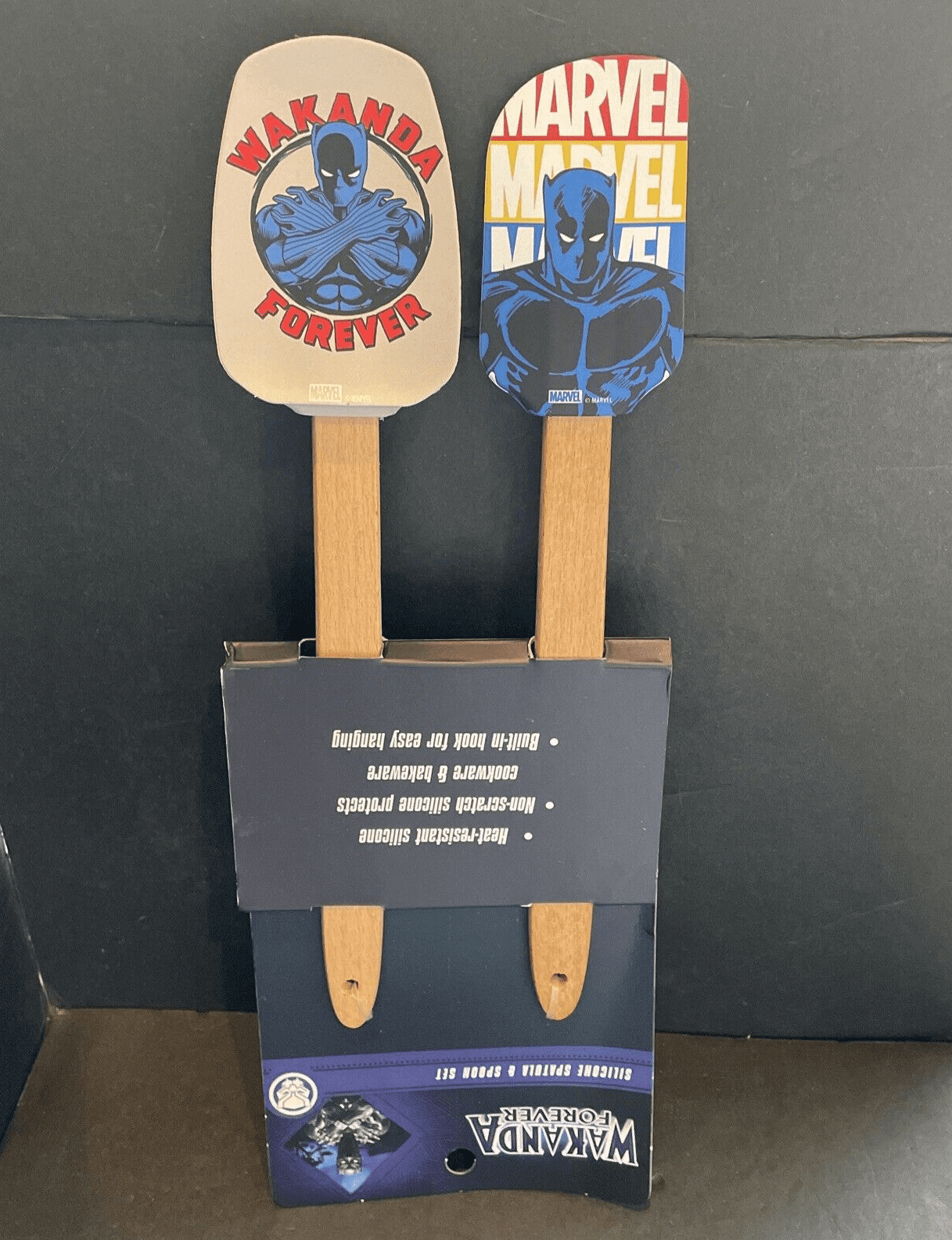 Marvel Black Panther Wooden Silicone Spatula Spoon Set Brand New ...