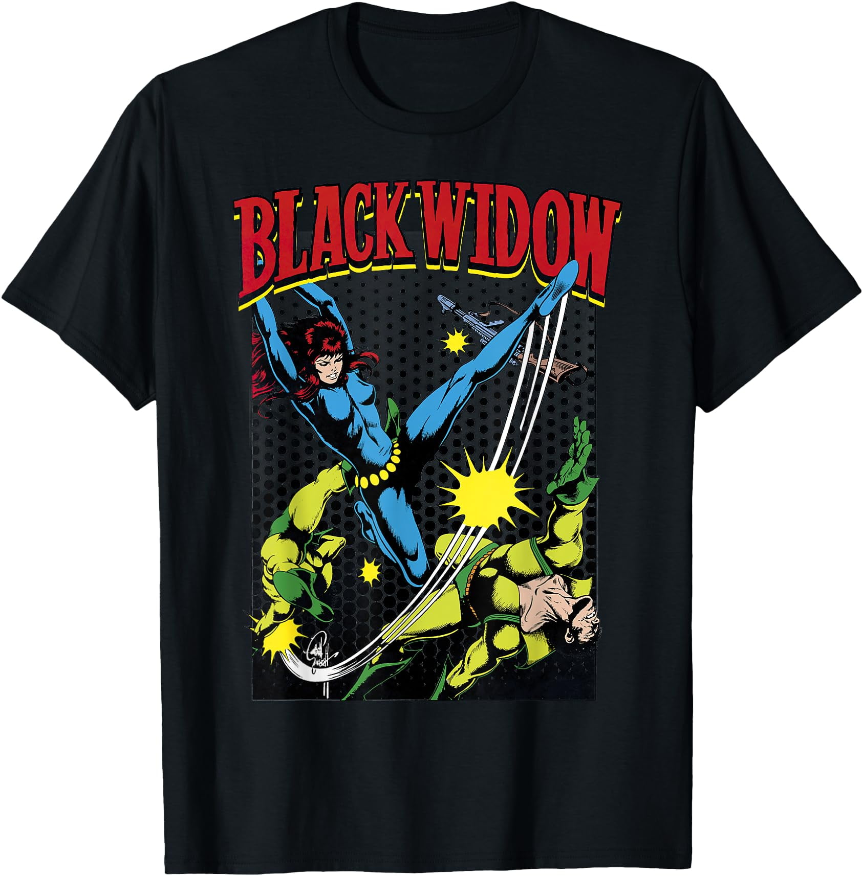 Marvel Black Widow Classic Retro Comic Swing Graphic Unisex T-Shirt for ...