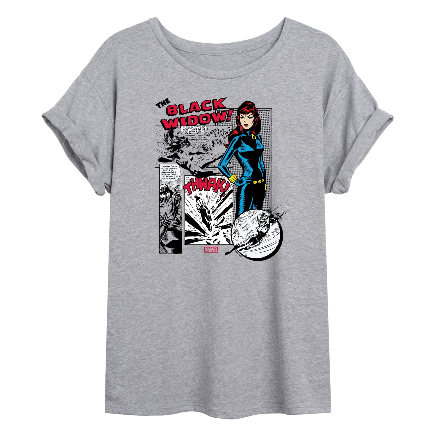 Marvel - Black Widow Panels - Women's Oversized Graphic T-Shirt - Walmart.com