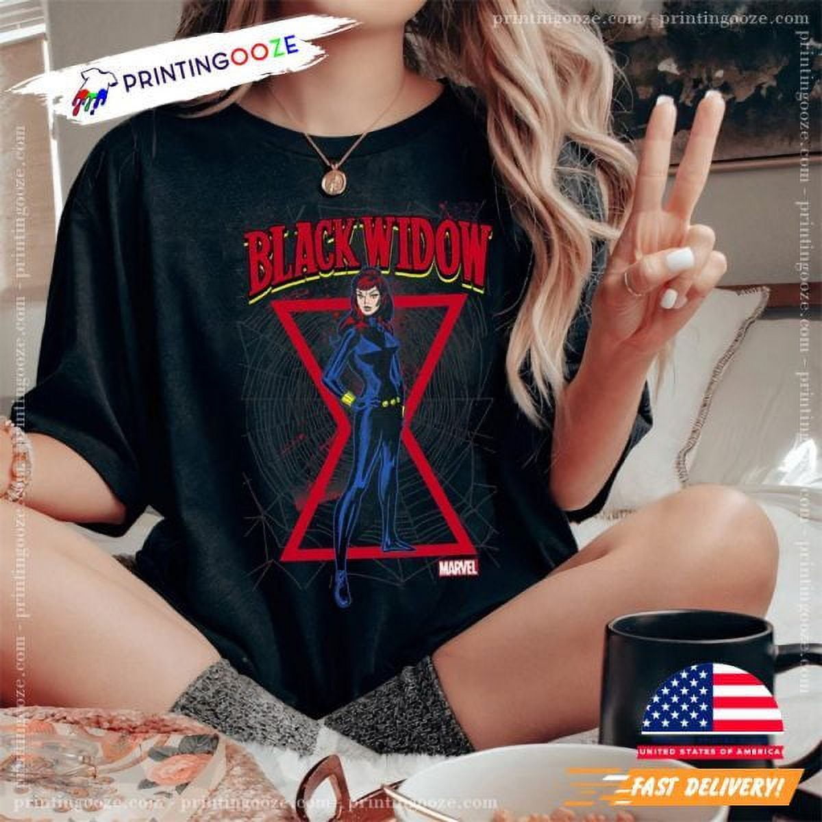 Marvel Black Widow Retro Comic Stance T-shirt - Walmart.com