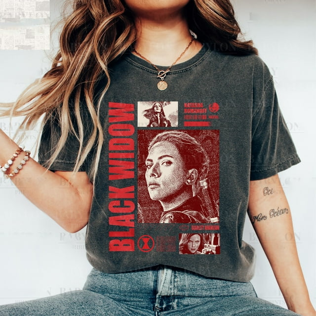 Marvel Black Widow T Shirt Marvel Disney T-Shirt Natasha Romanoff Shirt ...