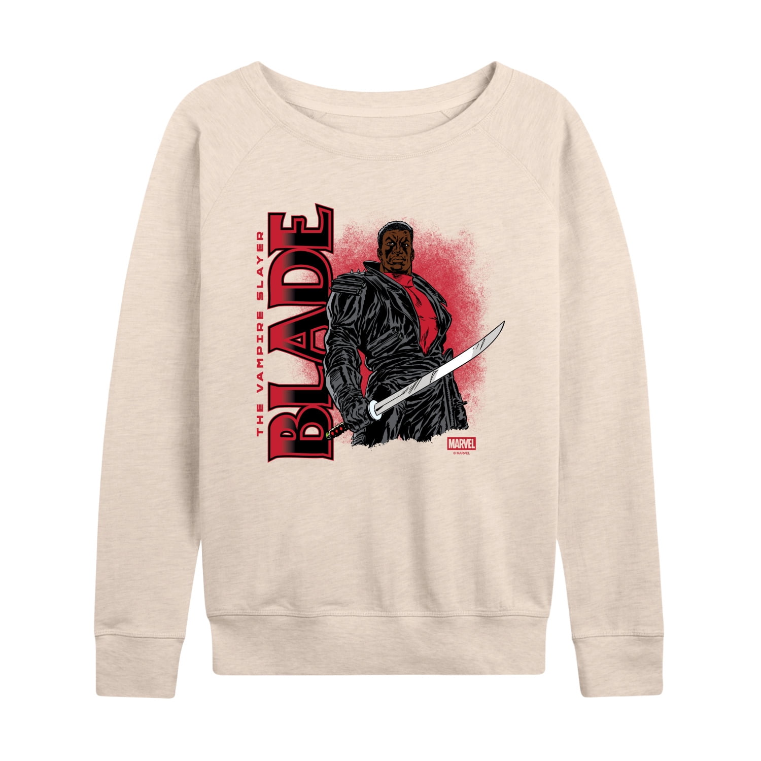 Marvel - Blade With Logo - Women's French Terry Pullover Long Sleeve ...
