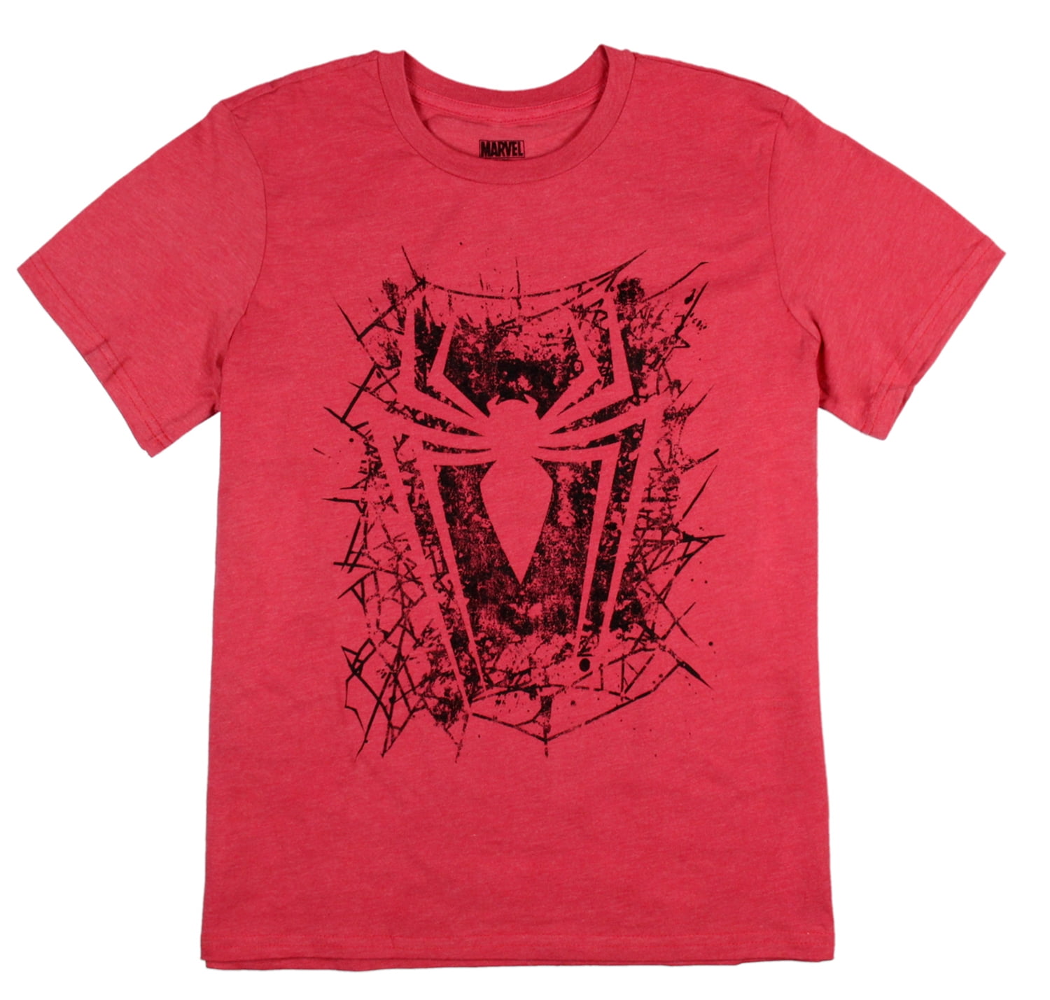 Marvel Boy's Spiderman Distressed Spider In Web Graphic Print T-Shirt ...