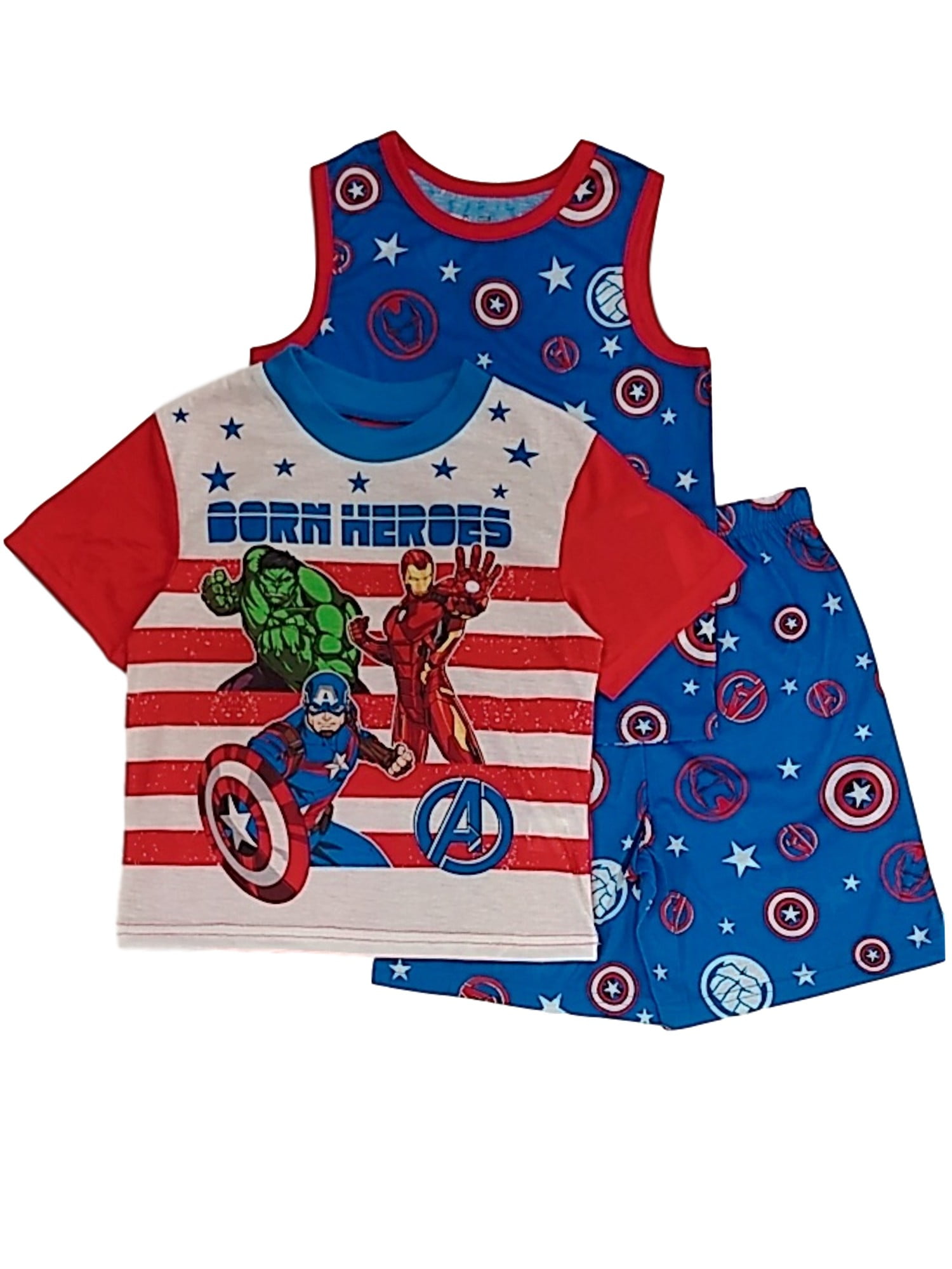 Marvel Boys Avengers Born Heros Captain America Superhero Pajama Sleep ...