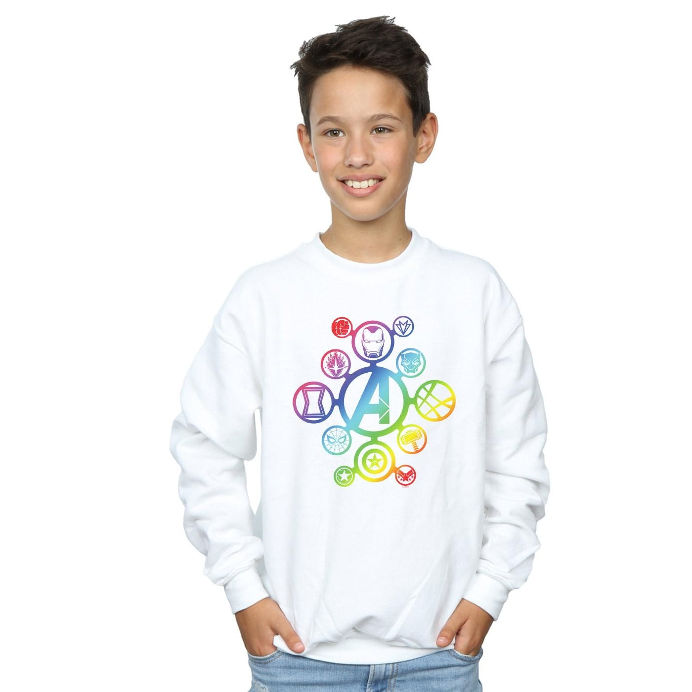 Marvel Boys Avengers Infinity War Rainbow Icons Sweatshirt - Walmart.com