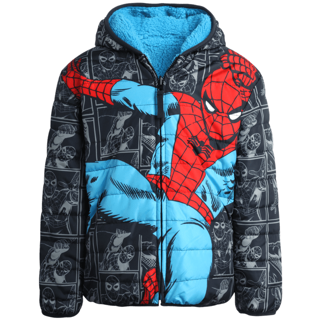 Marvel Boys’ Avengers Spider-Man Reversible Jacket – Sherpa Fleece ...