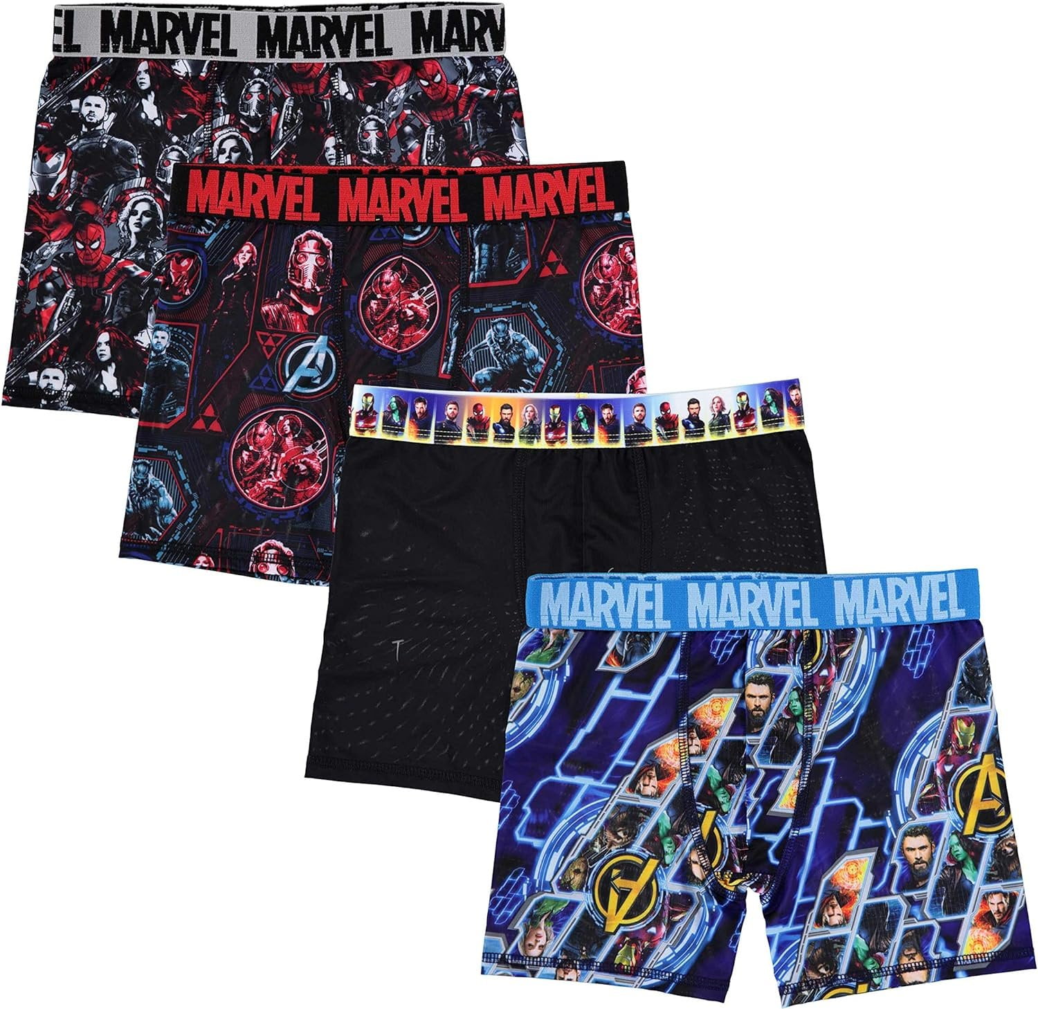 Marvel Boys' Big Athletic Boxer Brief, Avengers Multi, 6, Avengers ...