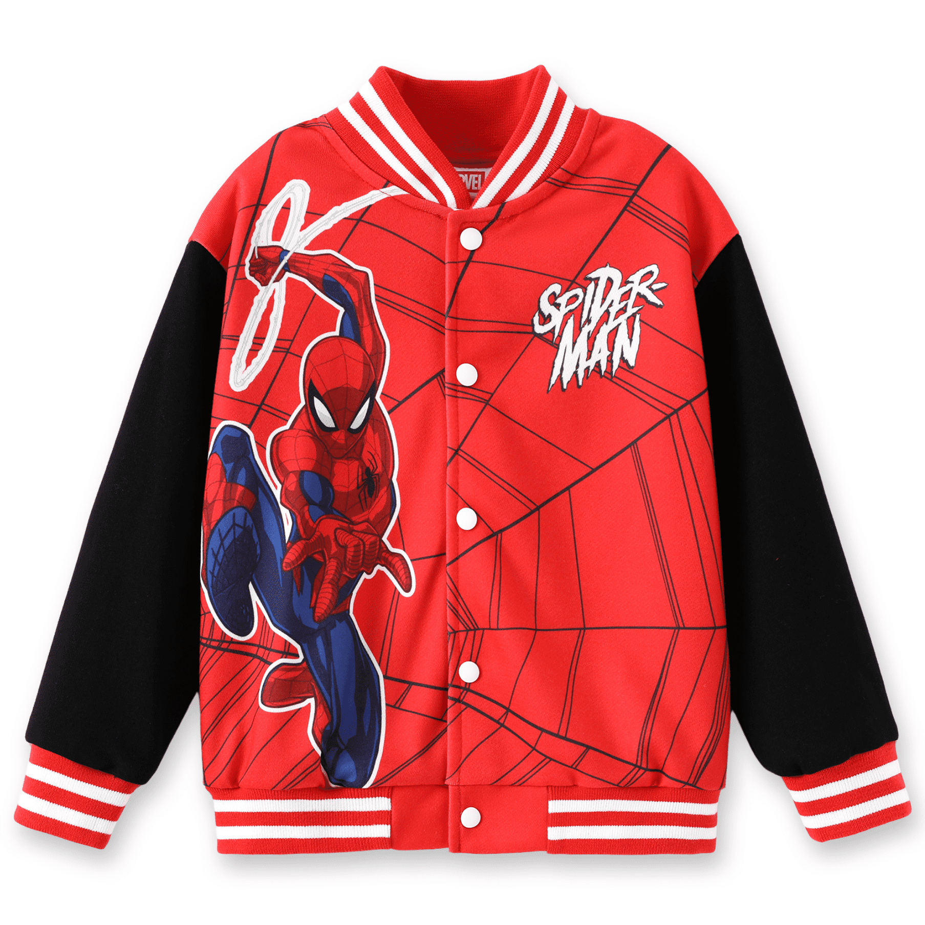 Marvel Boys Bomber Jackets Spider-Man Varsity Lightweight Sweatshirts ...