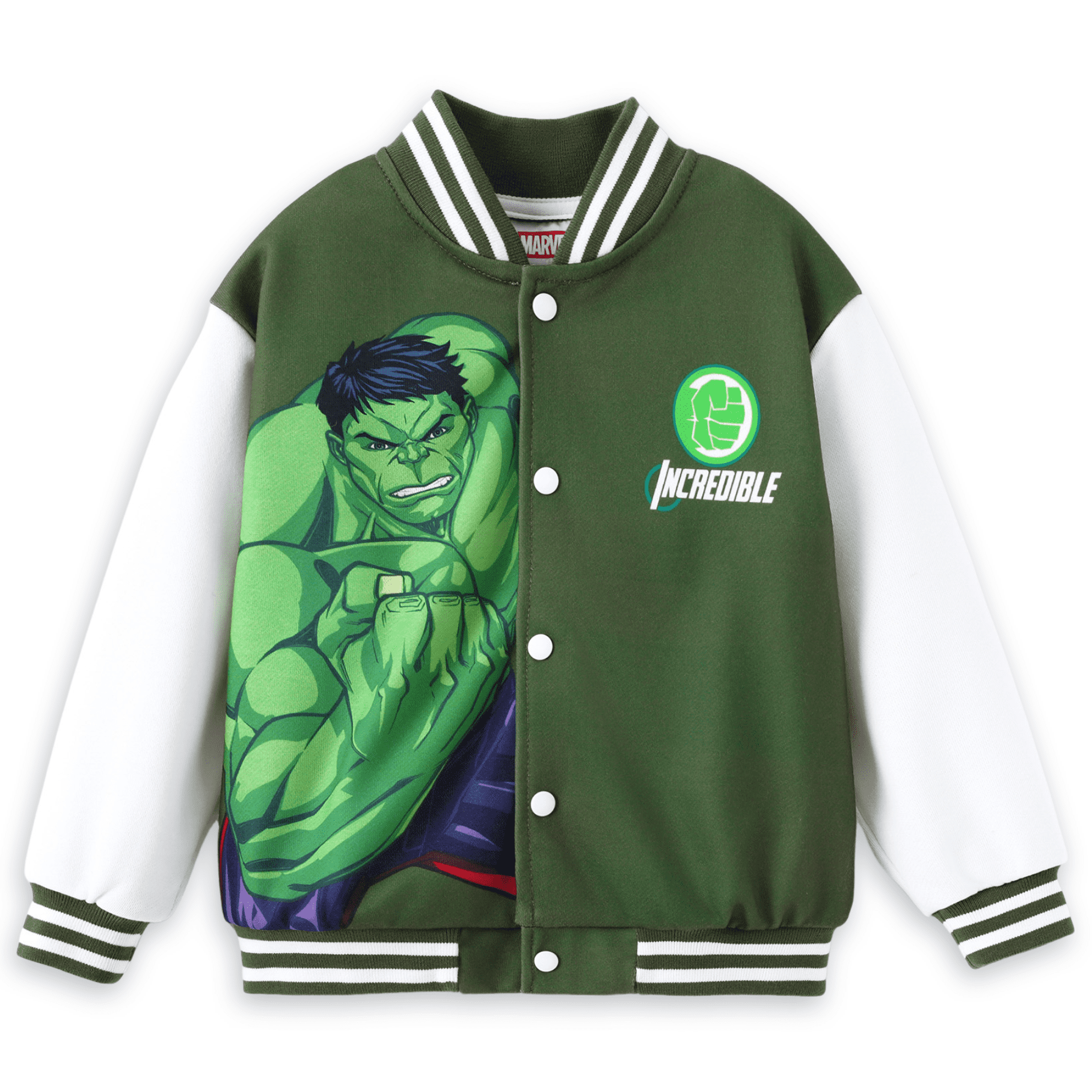 Marvel Boys Bomber Jackets The Incredible Hulk Green Varsity ...