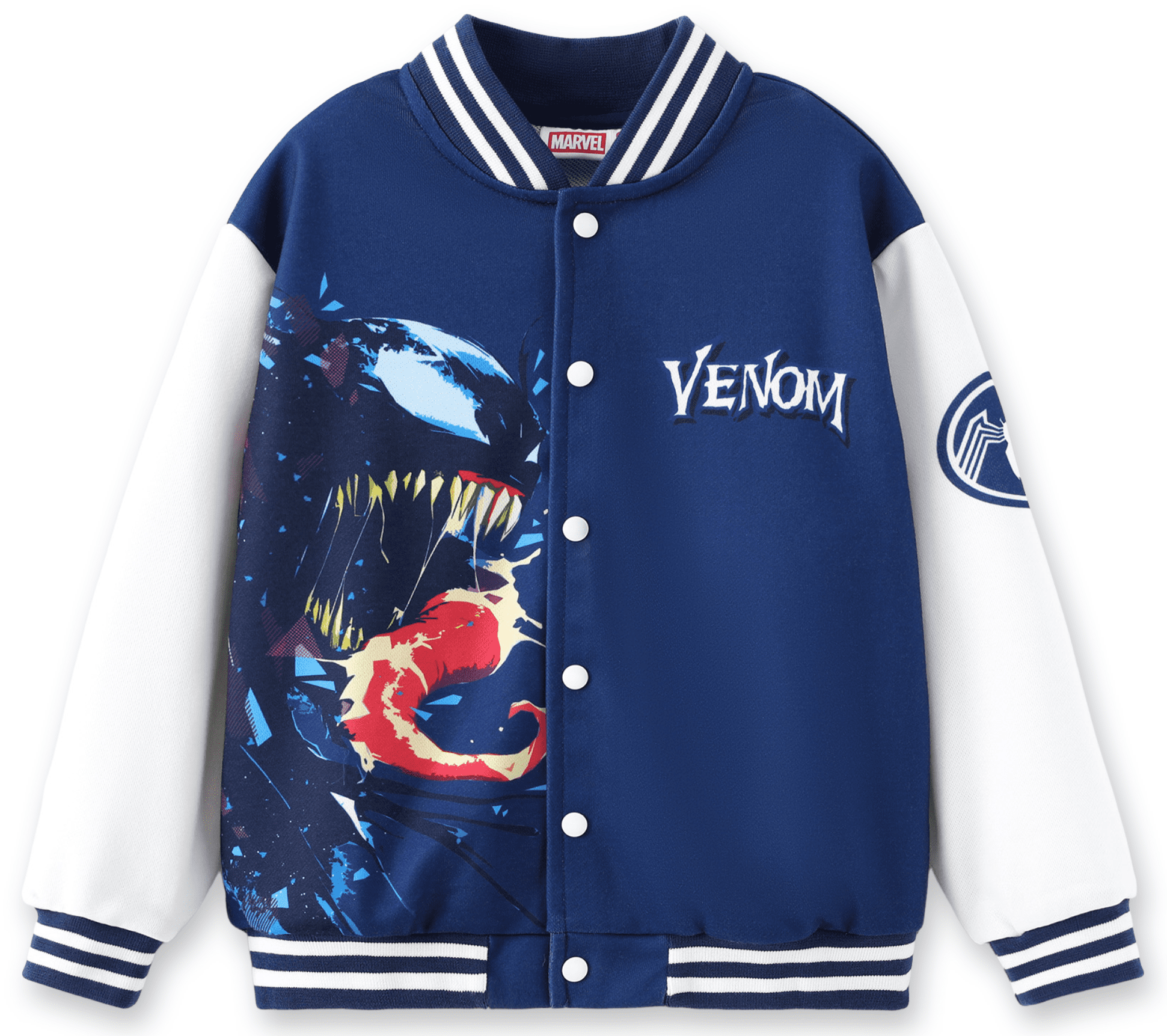 Marvel Boys Bomber Jackets Venom Blue Varsity Lightweight Sweatshirts ...