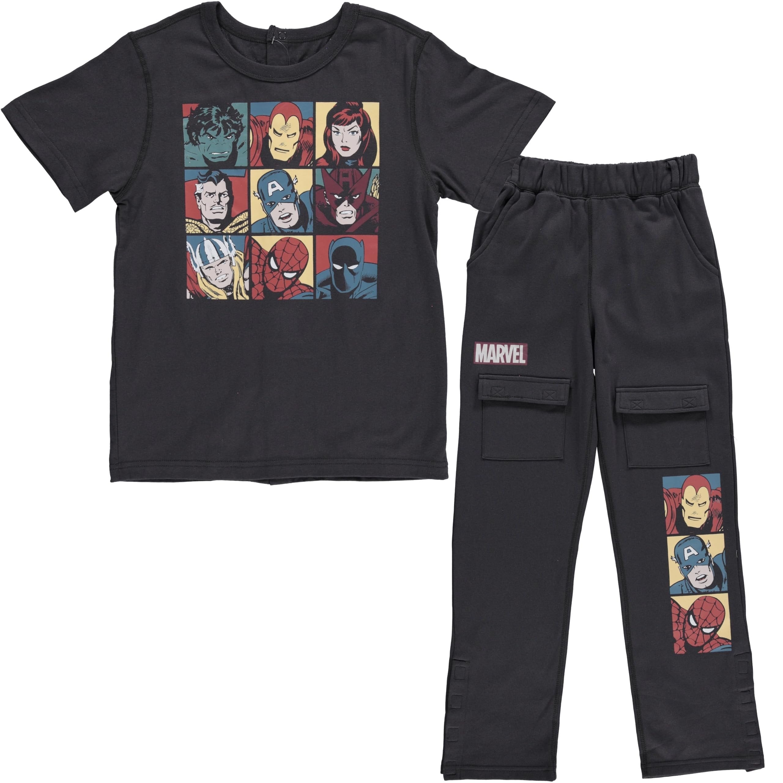 Marvel Boys Comic Avengers Adaptive T-Shirt & Cargo Sweatpants Set ...