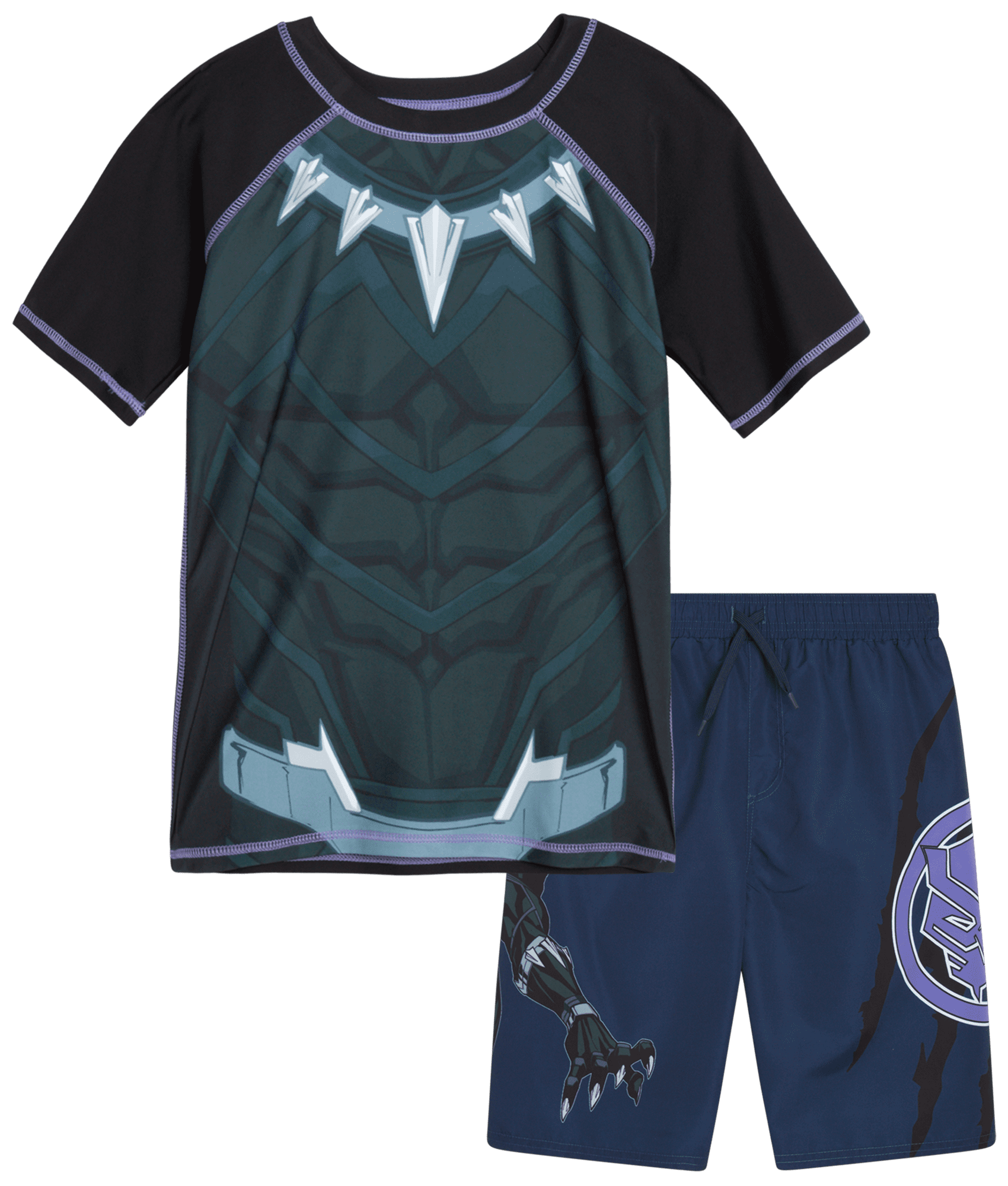 Marvel Avengers Boys' Swim Suit - Hulk Rash Guard, 2 Piece Set with UPF ...